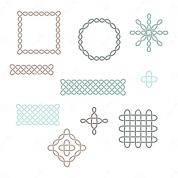 Set of Celtic Elements Vector Ancient Pagan Scandinavian Sacred Knotwork Symbols Stock Vector ...