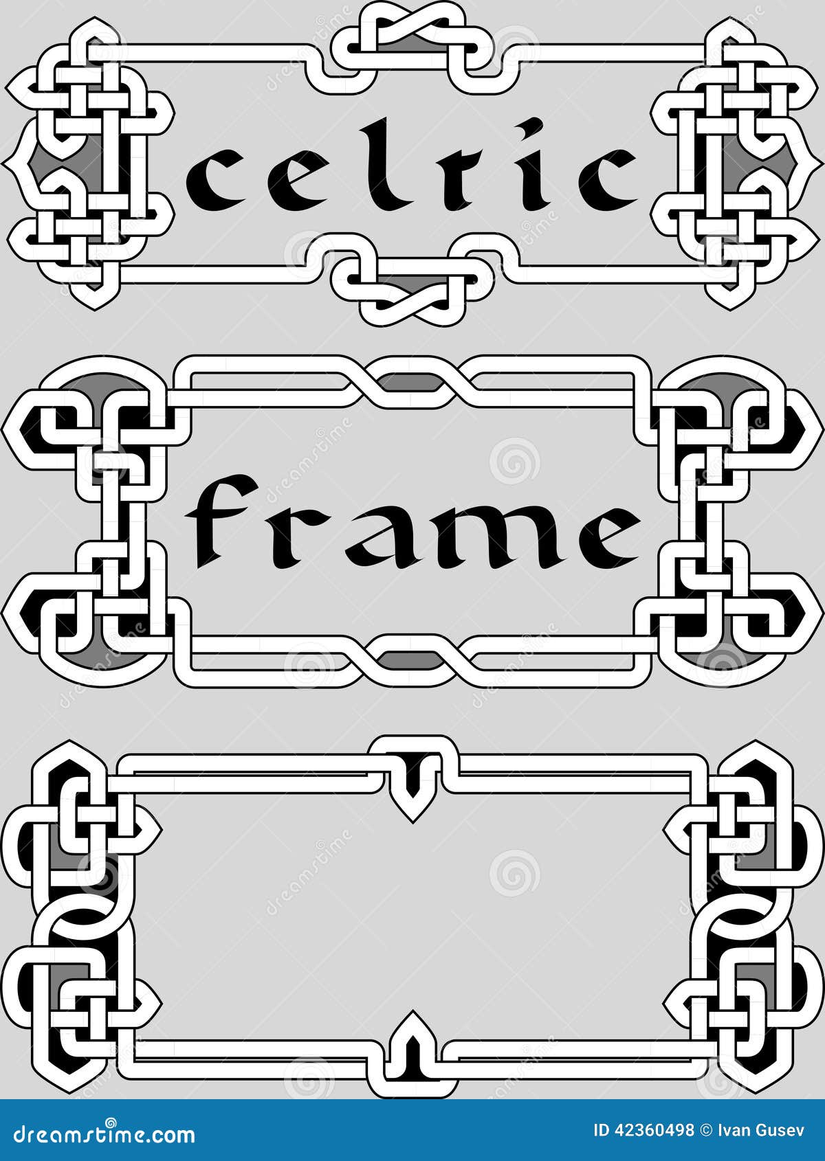 Set Celtic Frame an Element of Design Stock Vector - Illustration of ...
