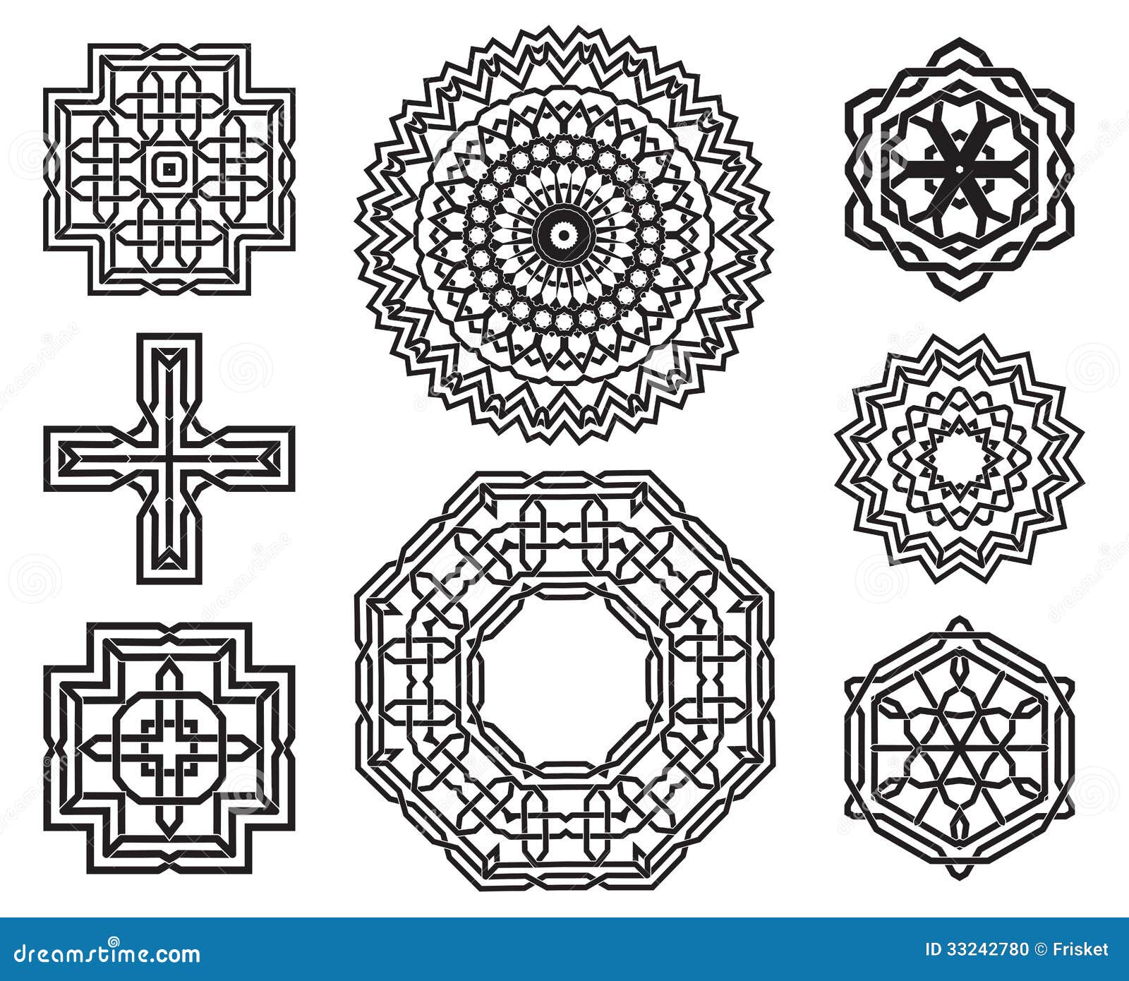 Set of Celtic Knot Design Elements Stock Vector - Illustration of ...