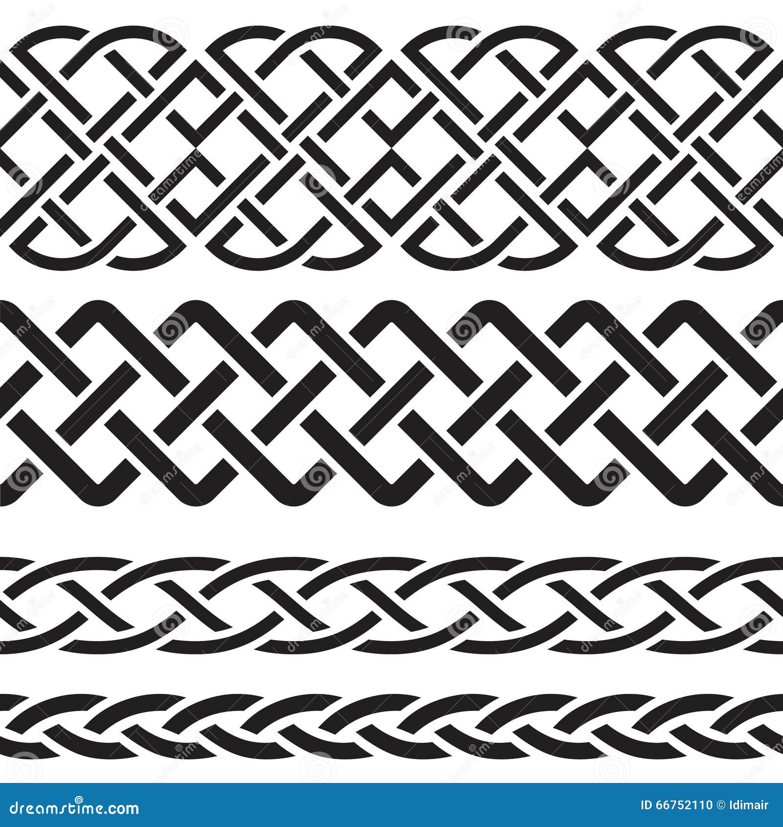 Set of Celtic Pattern Borders Stock Vector - Illustration of halloween ...