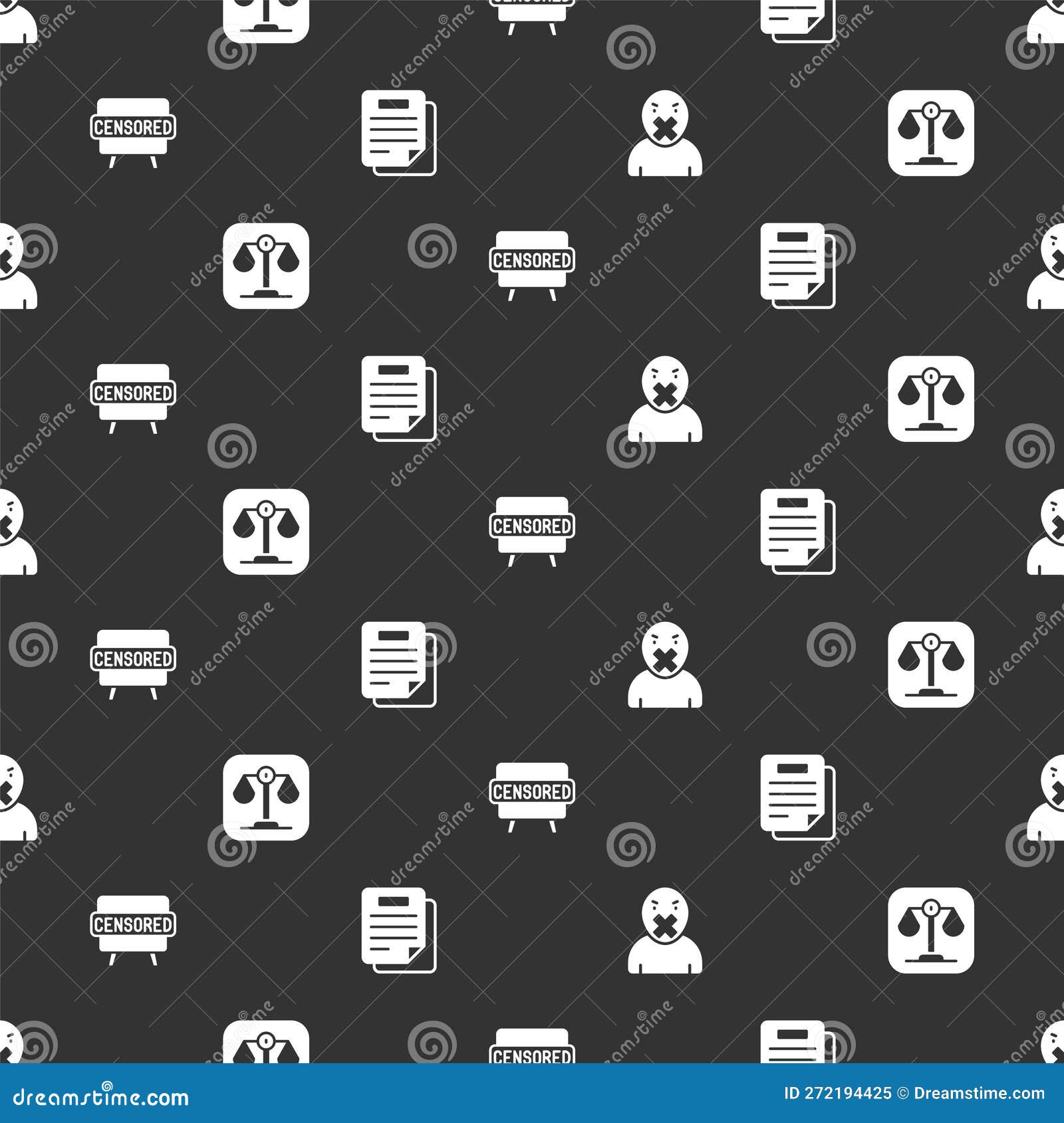 Set Censor and Freedom of Speech, Scales Justice, Censored Stamp and ...