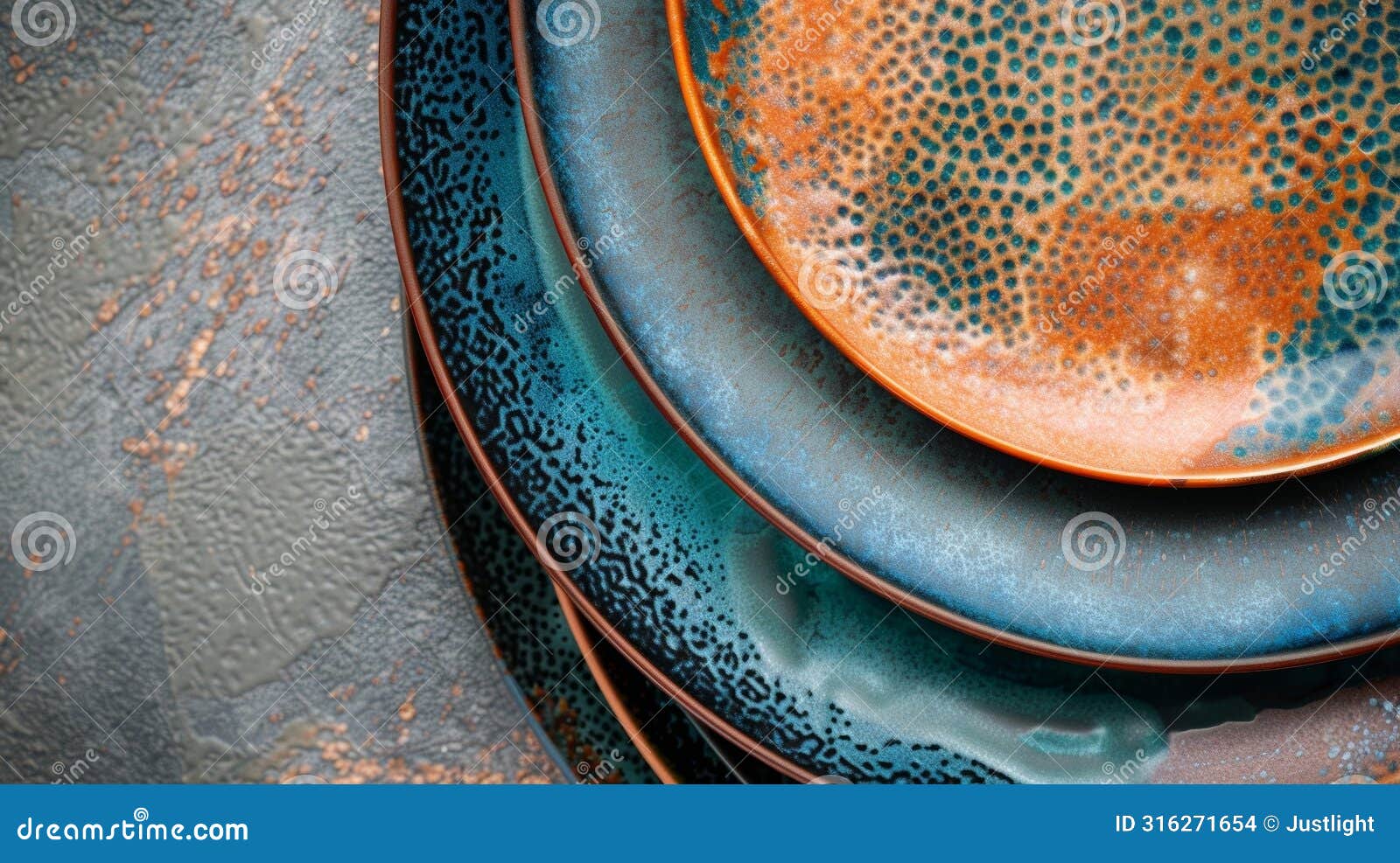 A Set of Ceramic Plates with a Beautiful Handpainted Ombre Effect ...