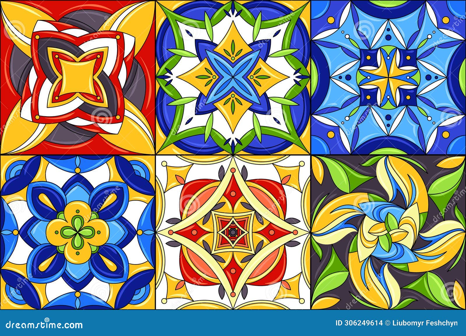 Set of Ceramic Tile Patterns. Gorgeous Seamless Patterns Stock Photo ...