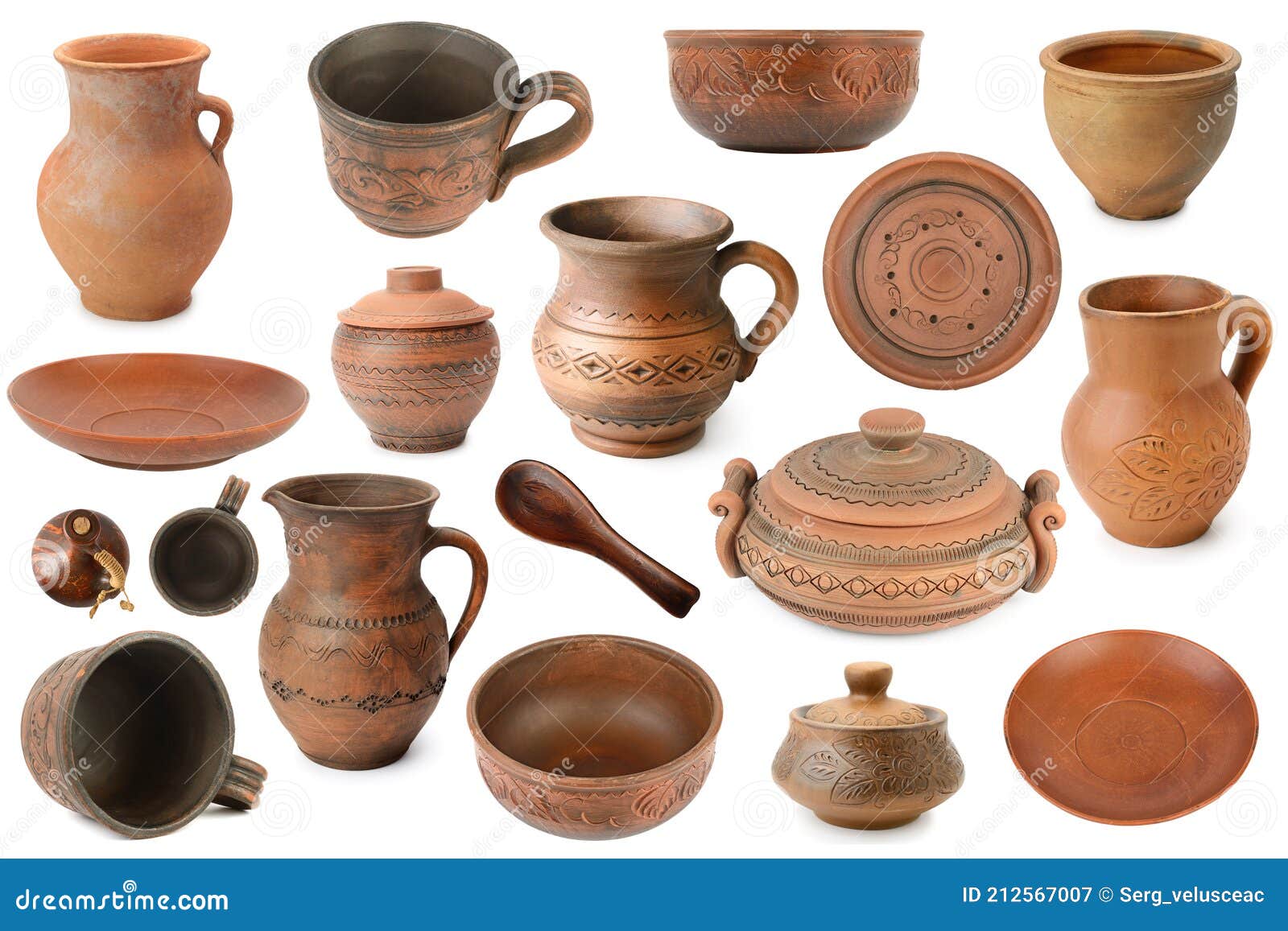 Set Ceramics from Different Angles Isolated on White Stock Image ...