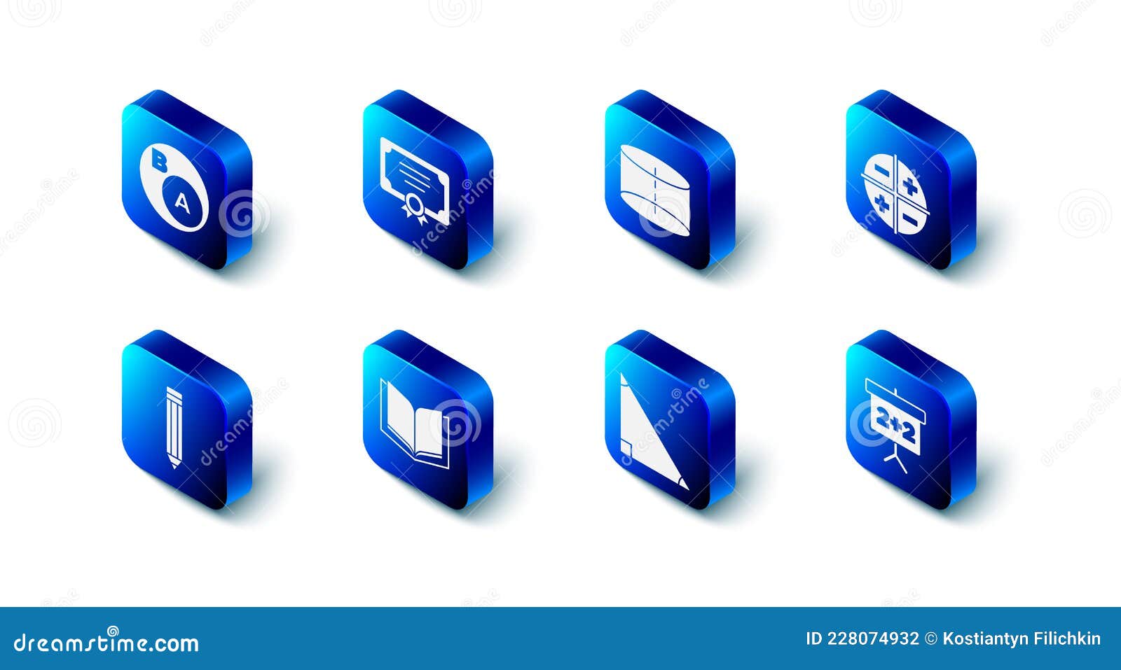 Set Certificate Template Geometric Figure Cylinder Xyz Coordinate