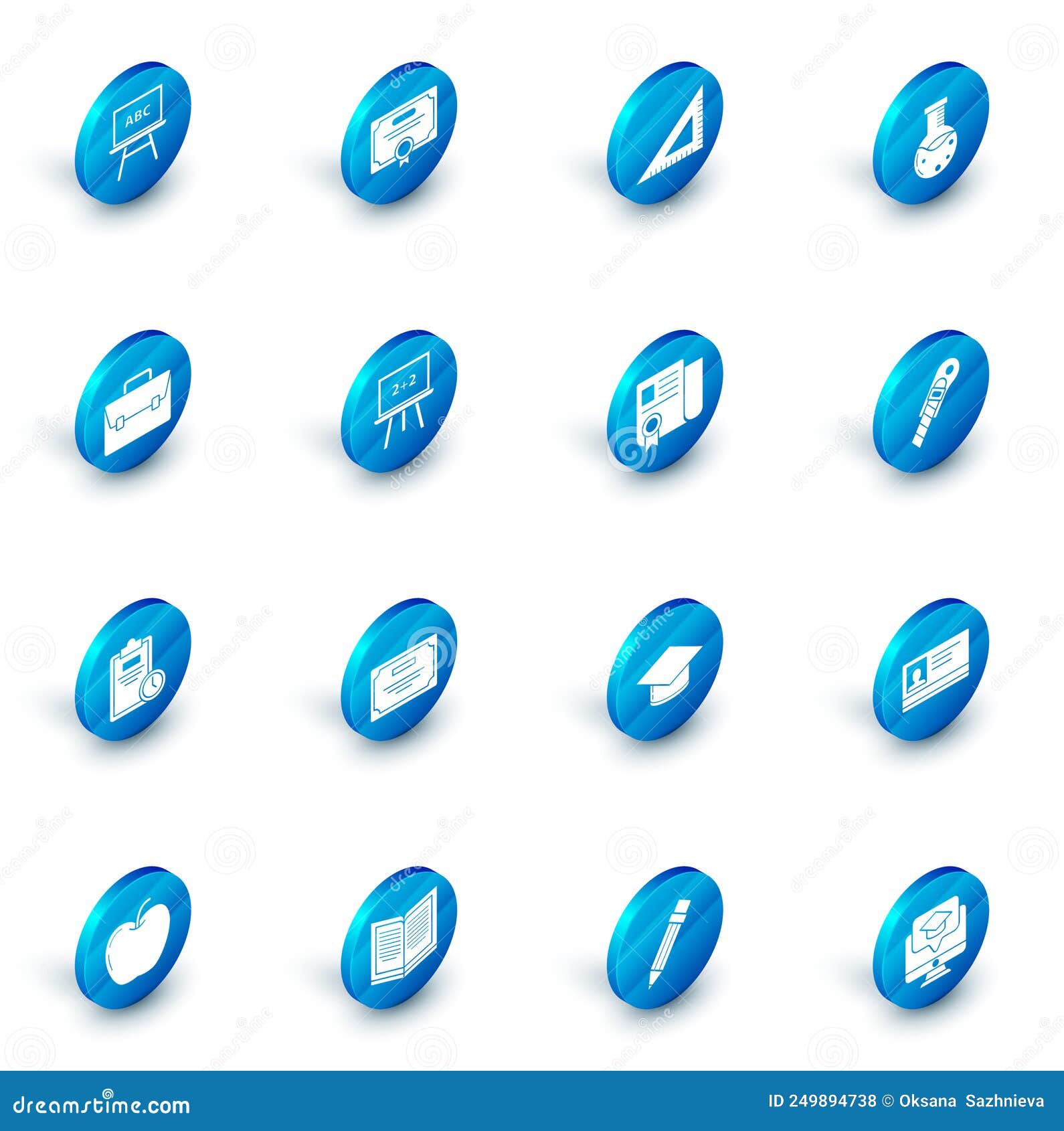 Set Certificate Template, Triangular Ruler, Test Tube and Flask ...