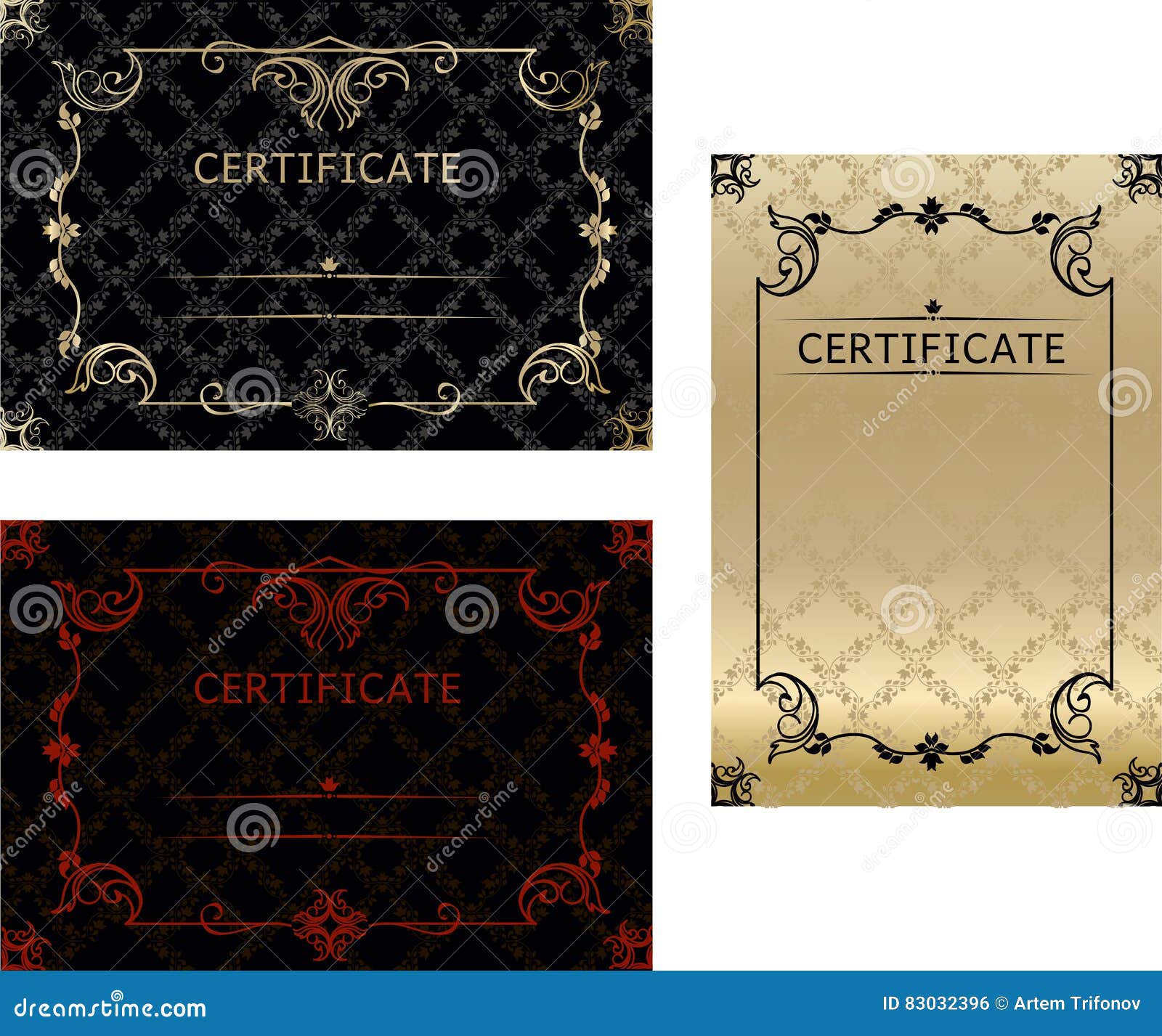 Set Certificates Template in Vector for Achievement Graduation C Stock ...