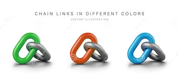 Set of Chain Links of Different Colors. Isolated Vector Illustration ...