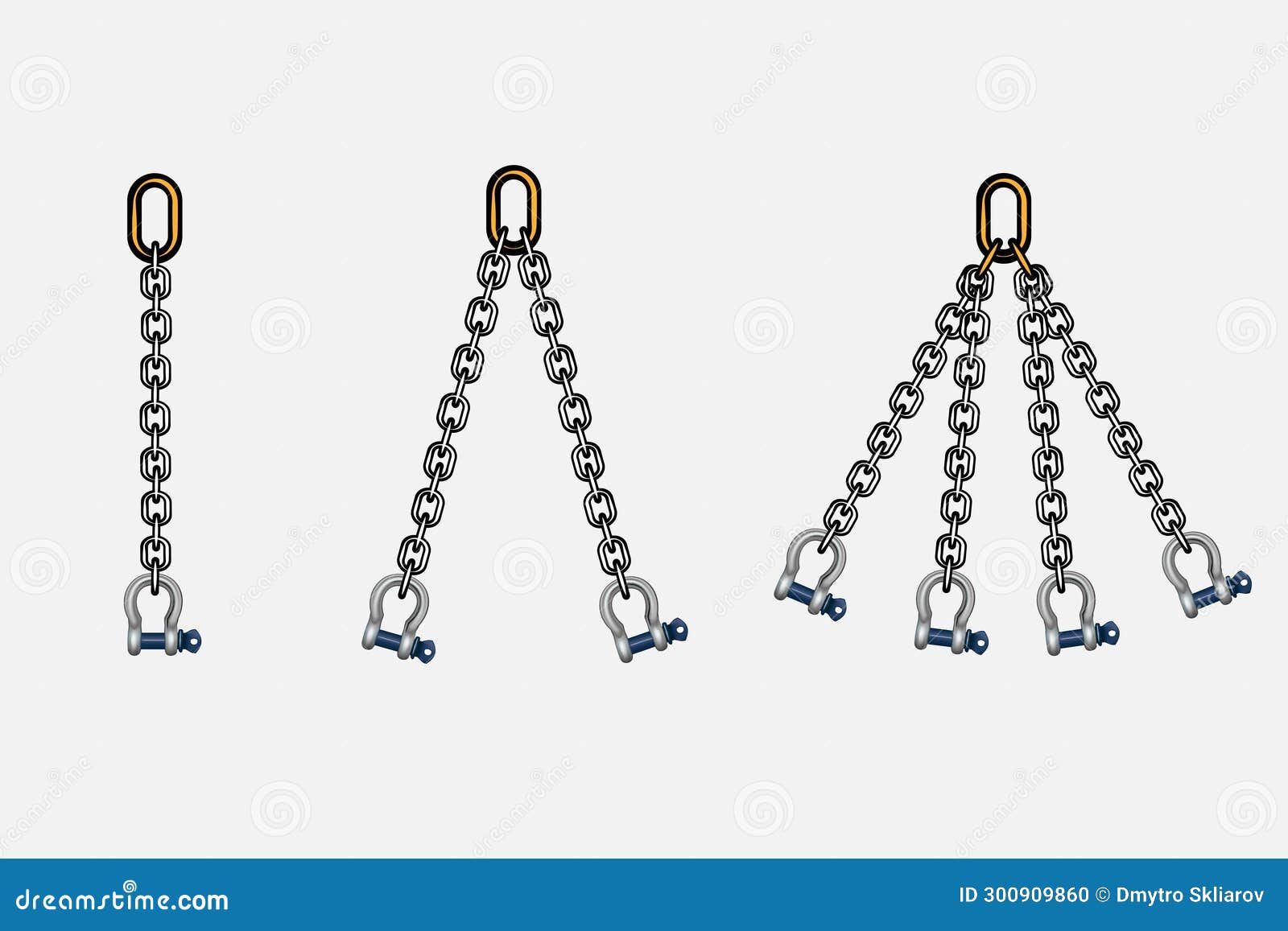 A Set of Chain Slings. Vector Graphics Stock Illustration ...