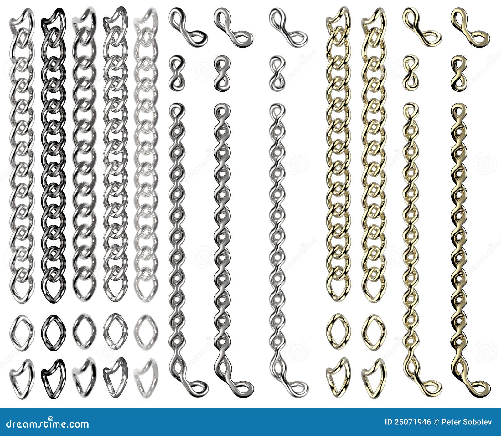 Set of chains stock illustration. Illustration of element - 25071946