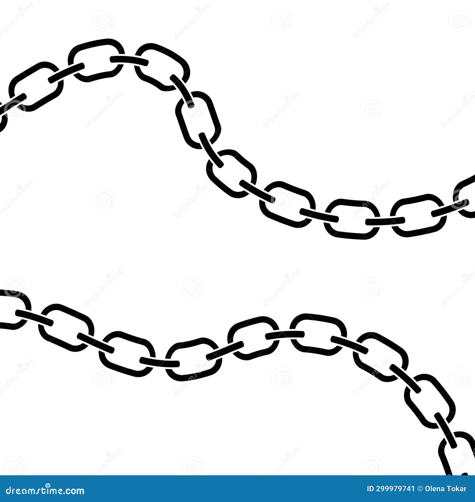 Set of Chains, Broken Chain Graphic Silhouette, Whole and Curved ...