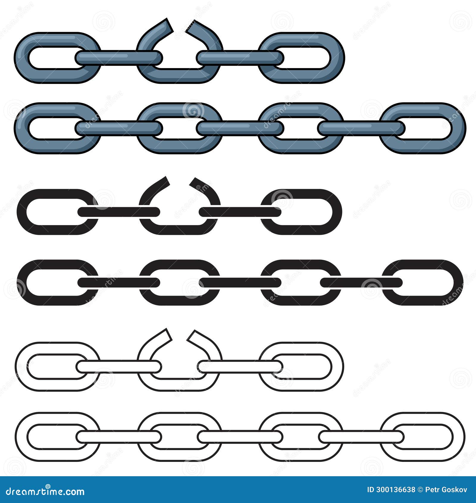 Set of chains on white stock illustration. Illustration of gold - 300136638
