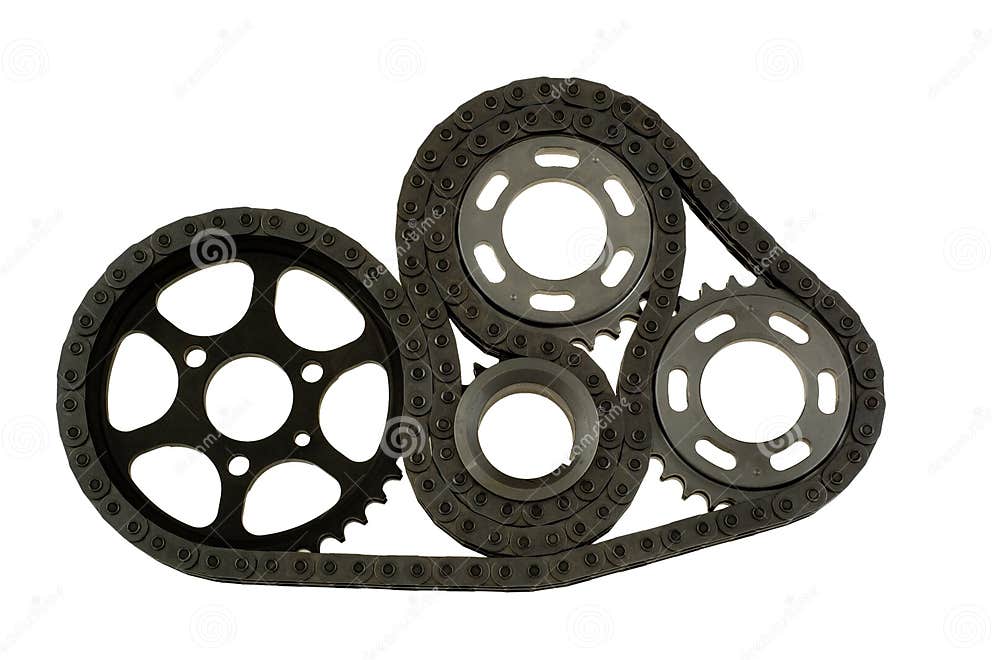 Set of chains with gears stock image. Image of combination - 23128197