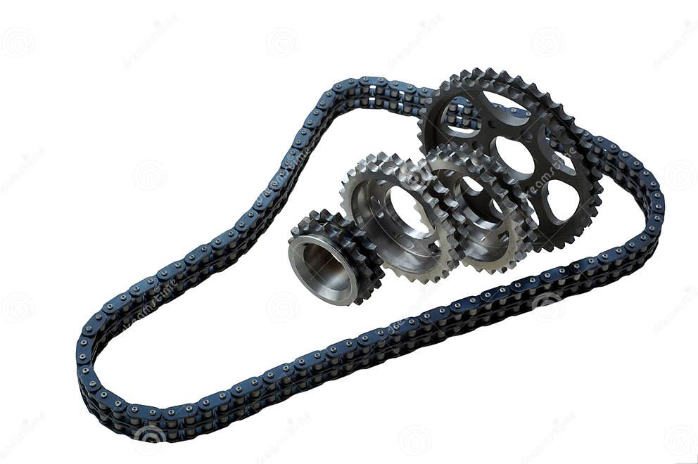 Set of chains and gears stock photo. Image of combination - 23128206