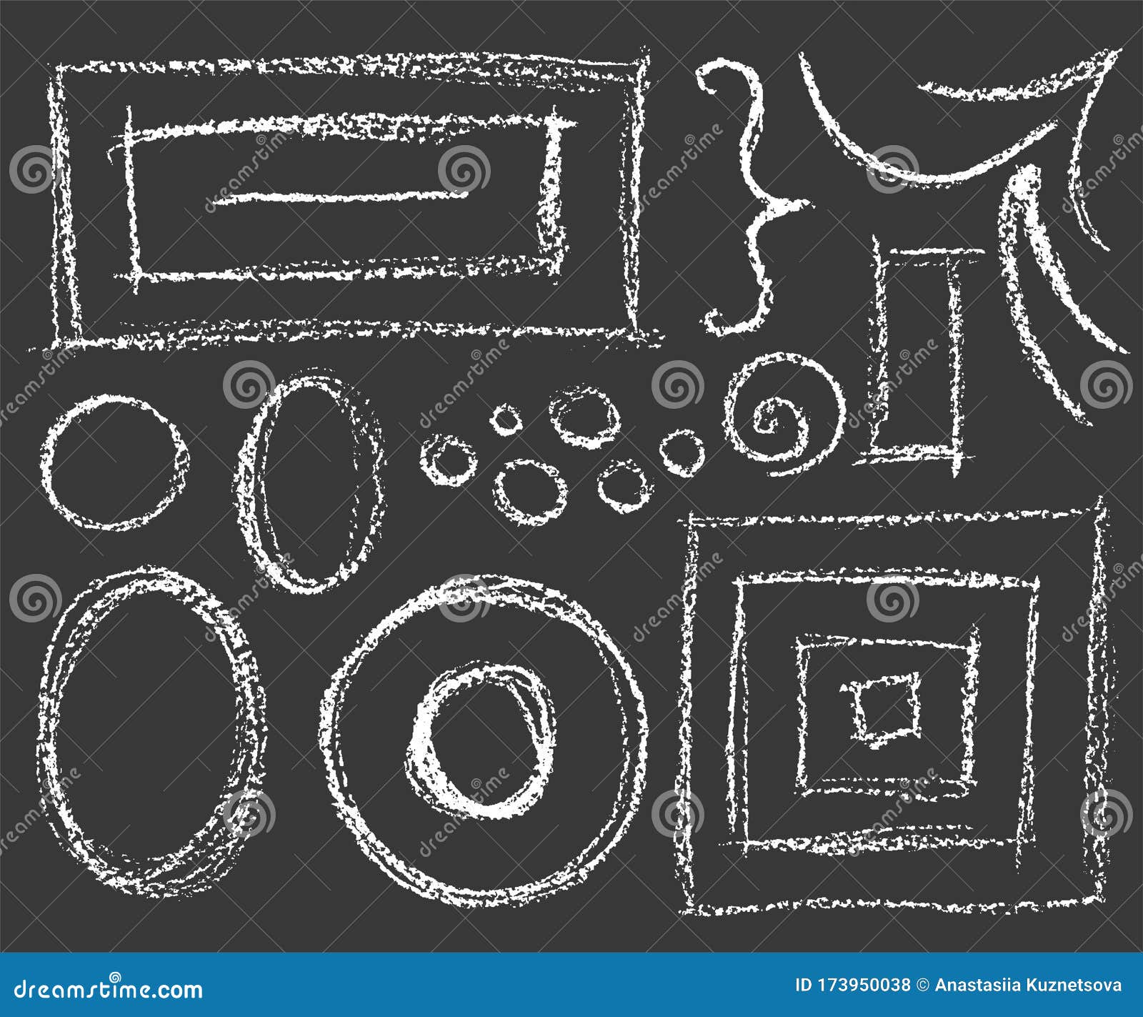 Set of Chalk White Frames on Dark Background Stock Vector ...