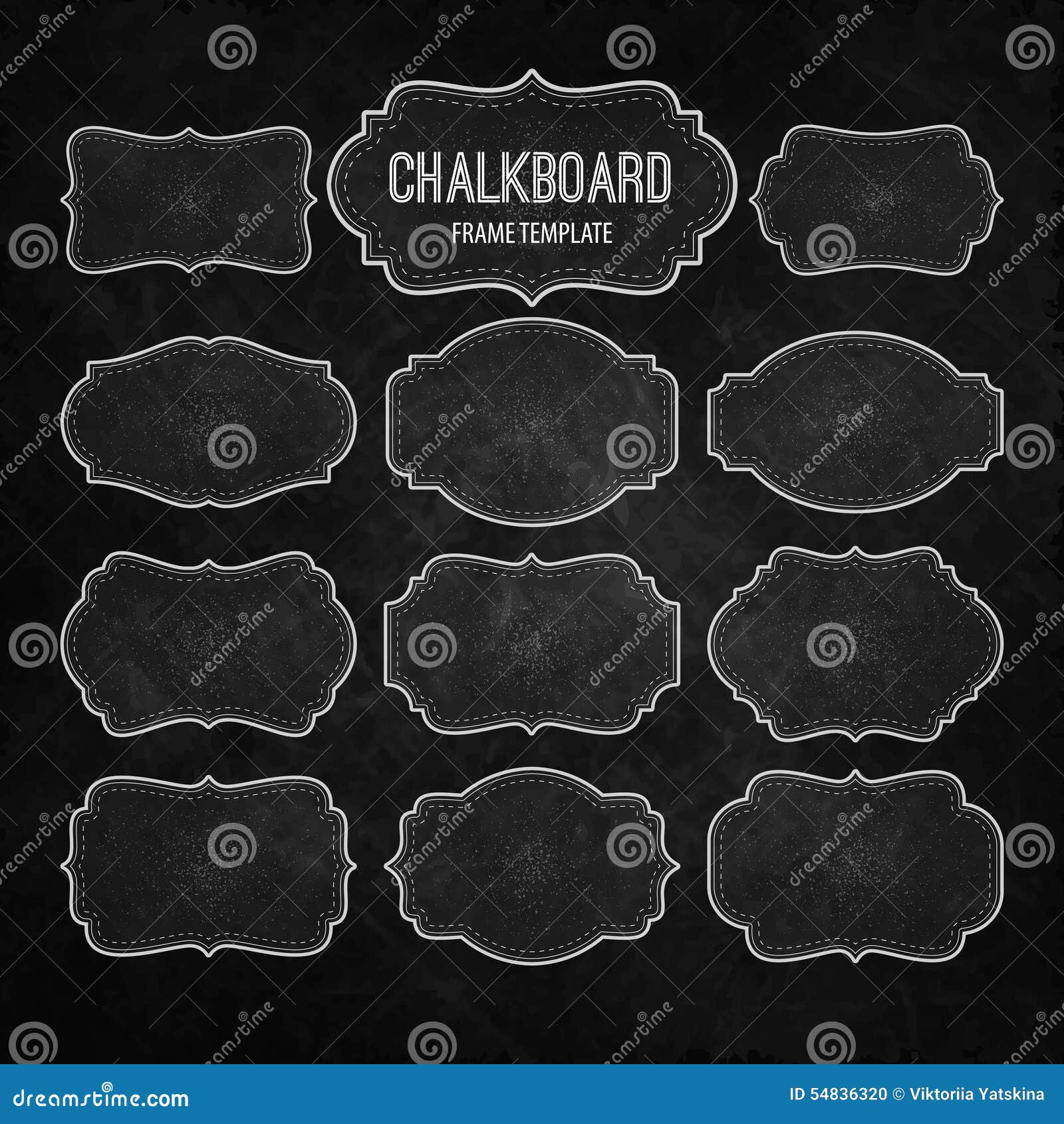 Set of Chalkboard Frames and Labels. Vector Stock Vector - Illustration ...
