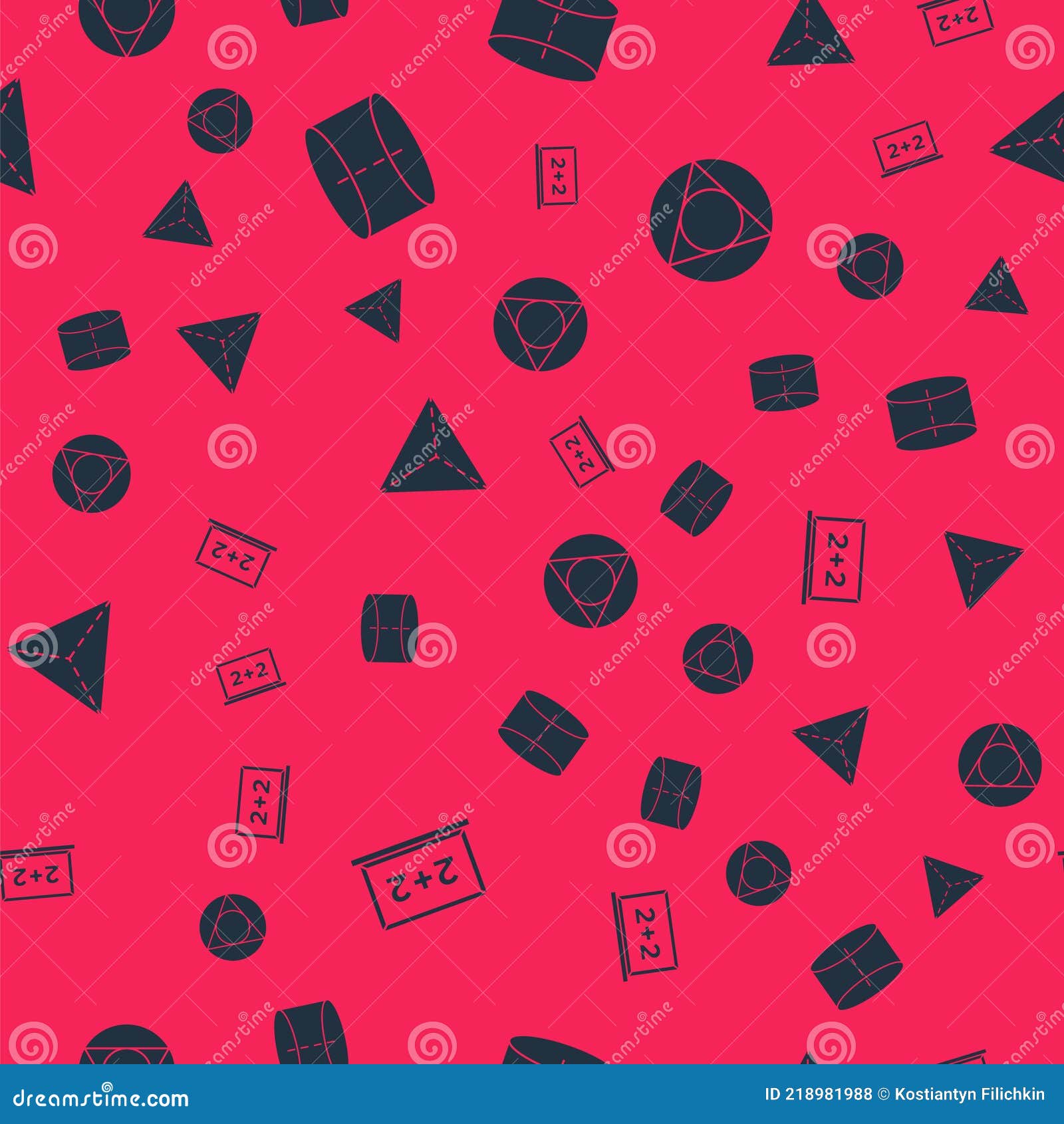 Set Chalkboard, Geometric Figure Cylinder, Tetrahedron and Triangle ...