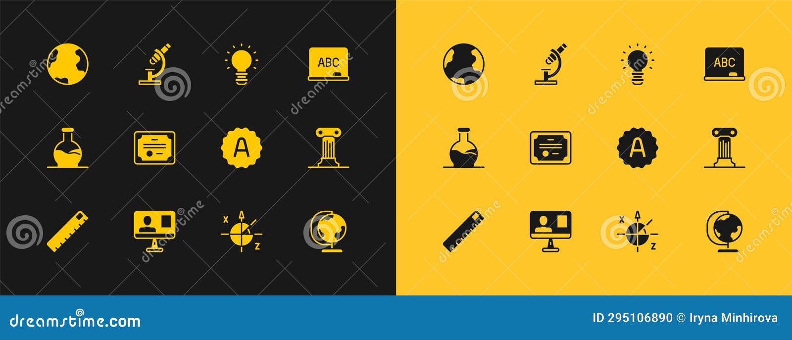 Set Chalkboard, Online Class, Exam Sheet with a Plus Grade ...