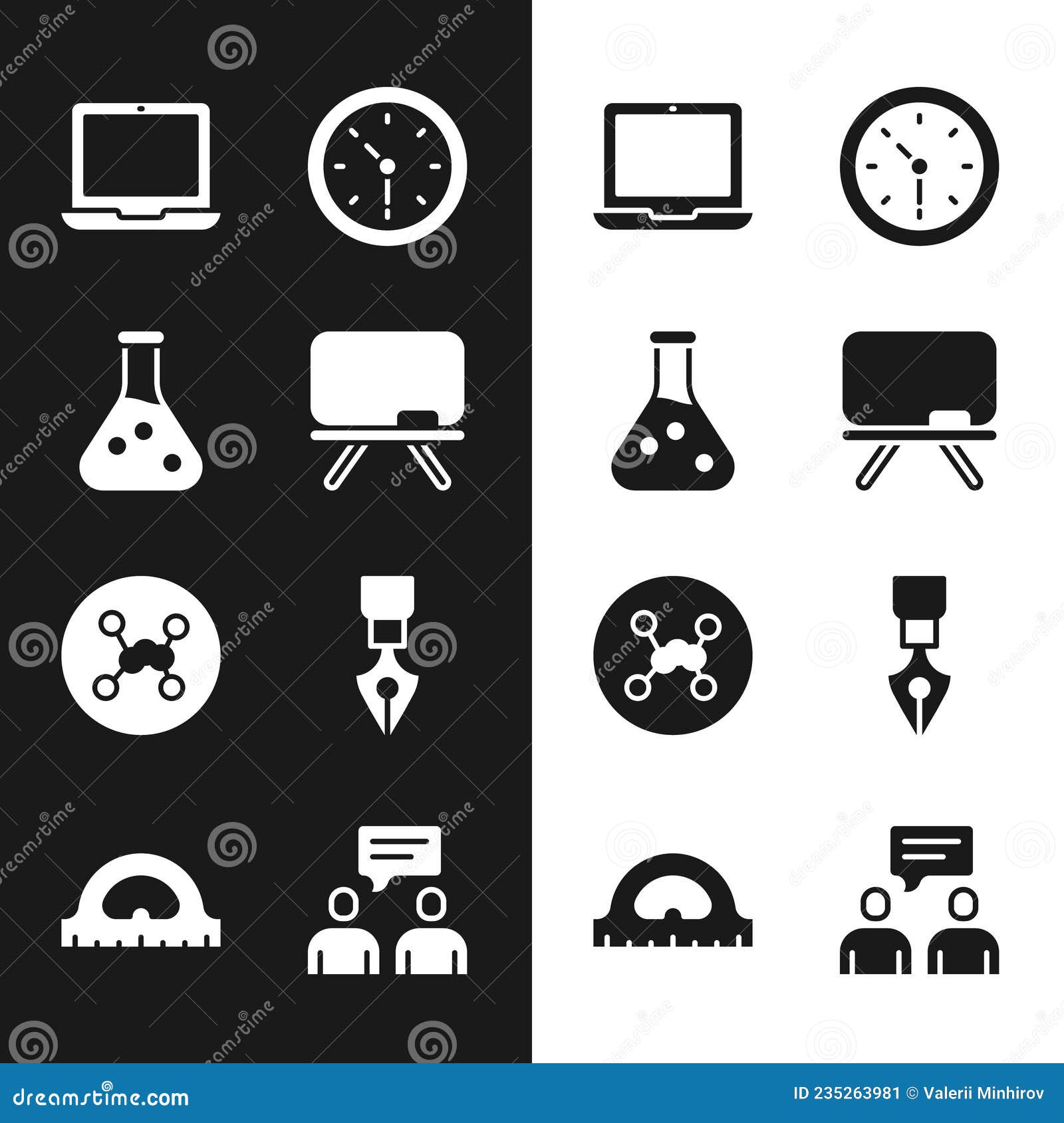 Set Chalkboard, Test Tube, Laptop, Clock, Chemical Formula, Fountain ... Set Chalkboard, Test Tube, Laptop, Clock, Chemical Formula, Fountain ...