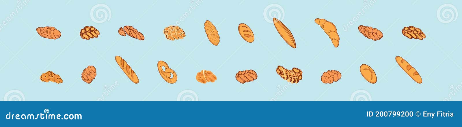 Set of Challah Bread Cartoon Icon Design Template with Various Models ...