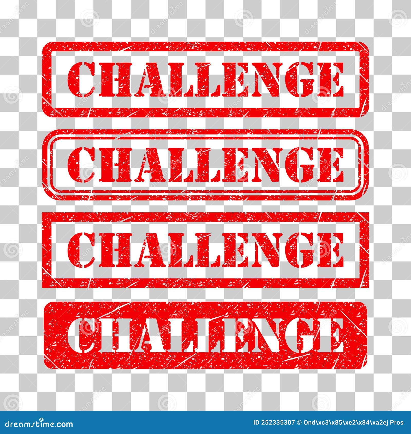 Set of Challenge Stamp Symbol, Label Sticker Sign Button, Text Banner ...