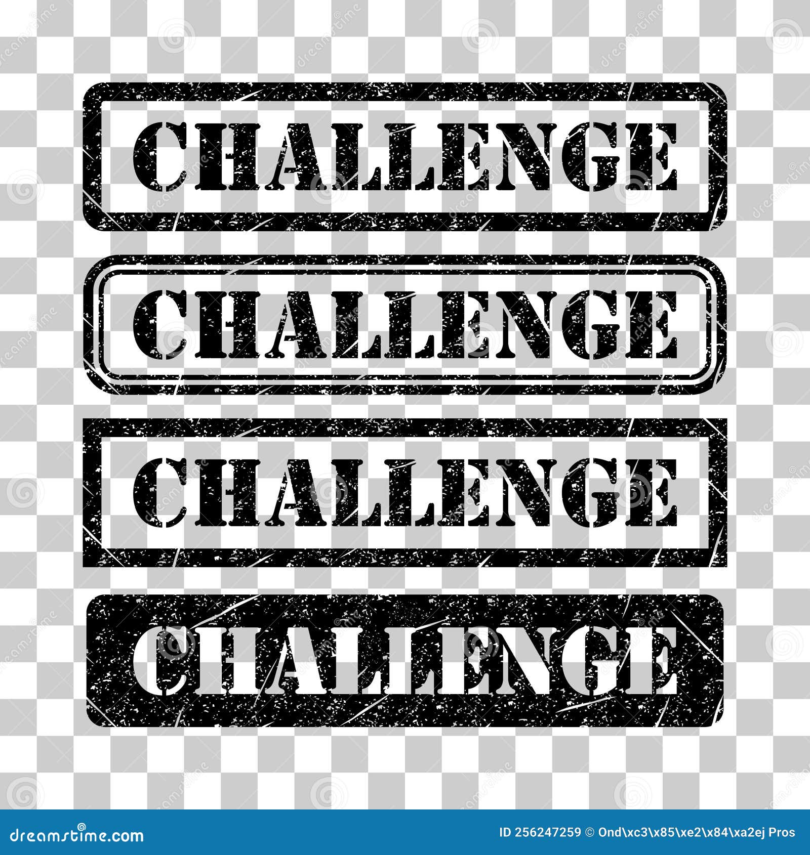 Set of Challenge Stamp Symbol, Label Sticker Sign Button, Text Banner ...