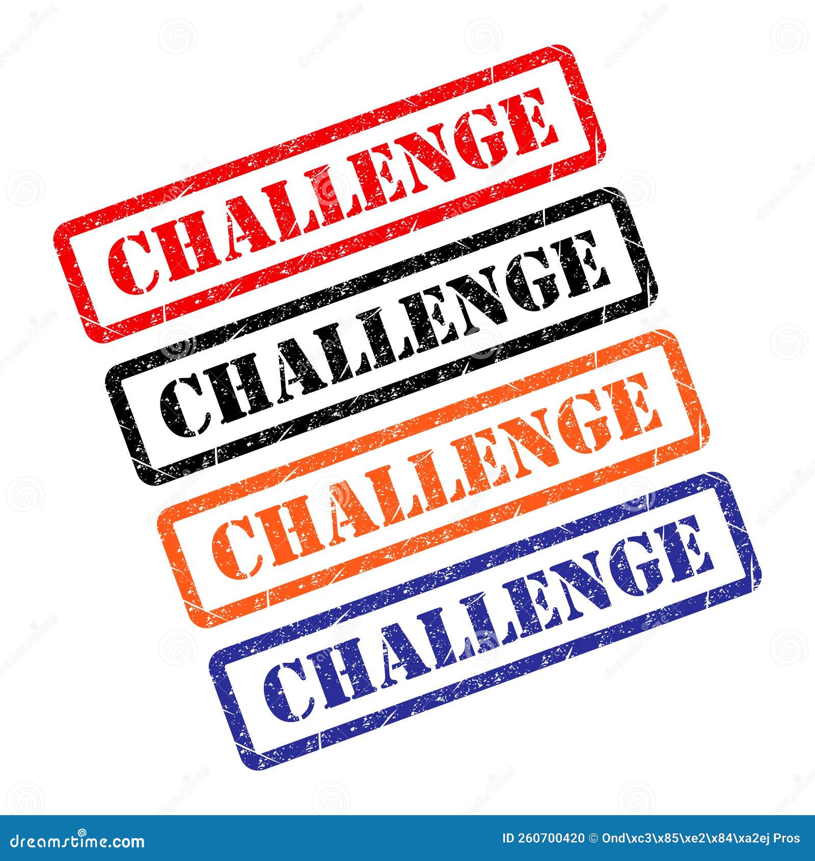 Set of Challenge Stamp Symbol, Label Sticker Sign Button, Text Banner ...