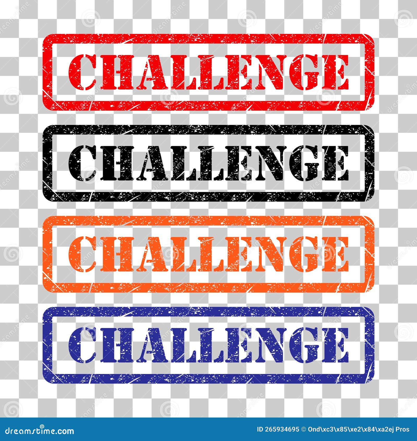 Set of Challenge Stamp Symbol, Label Sticker Sign Button, Text Banner ...