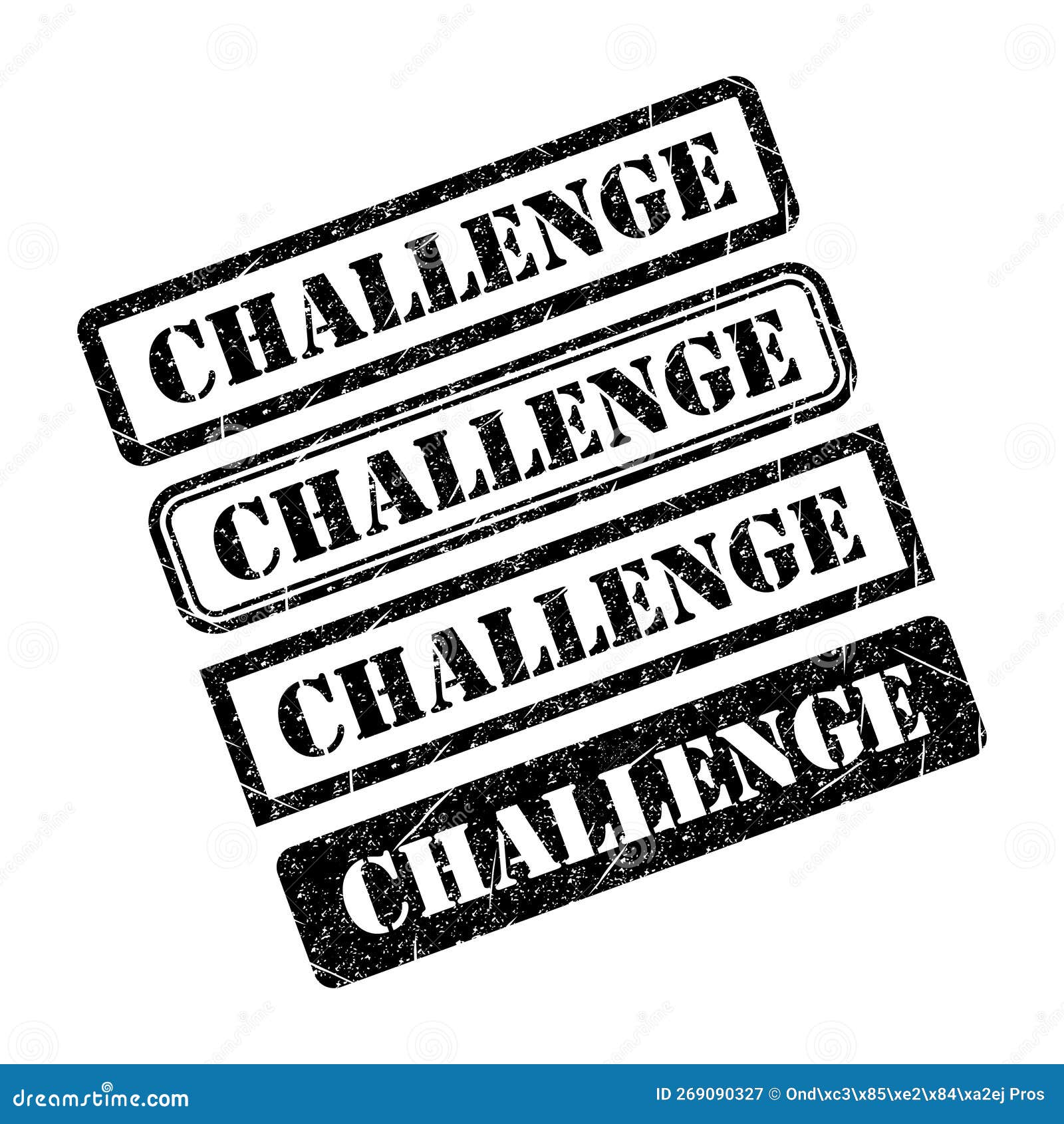 Set of Challenge Stamp Symbol, Label Sticker Sign Button, Text Banner ...