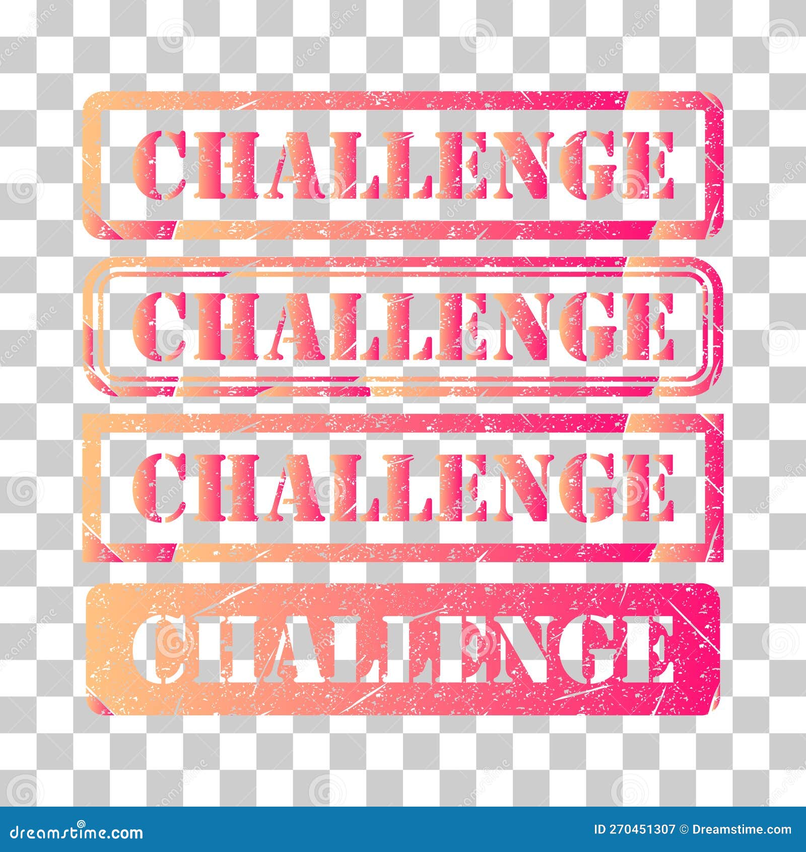 Set of Challenge Stamp Symbol, Label Sticker Sign Button, Text Banner ...