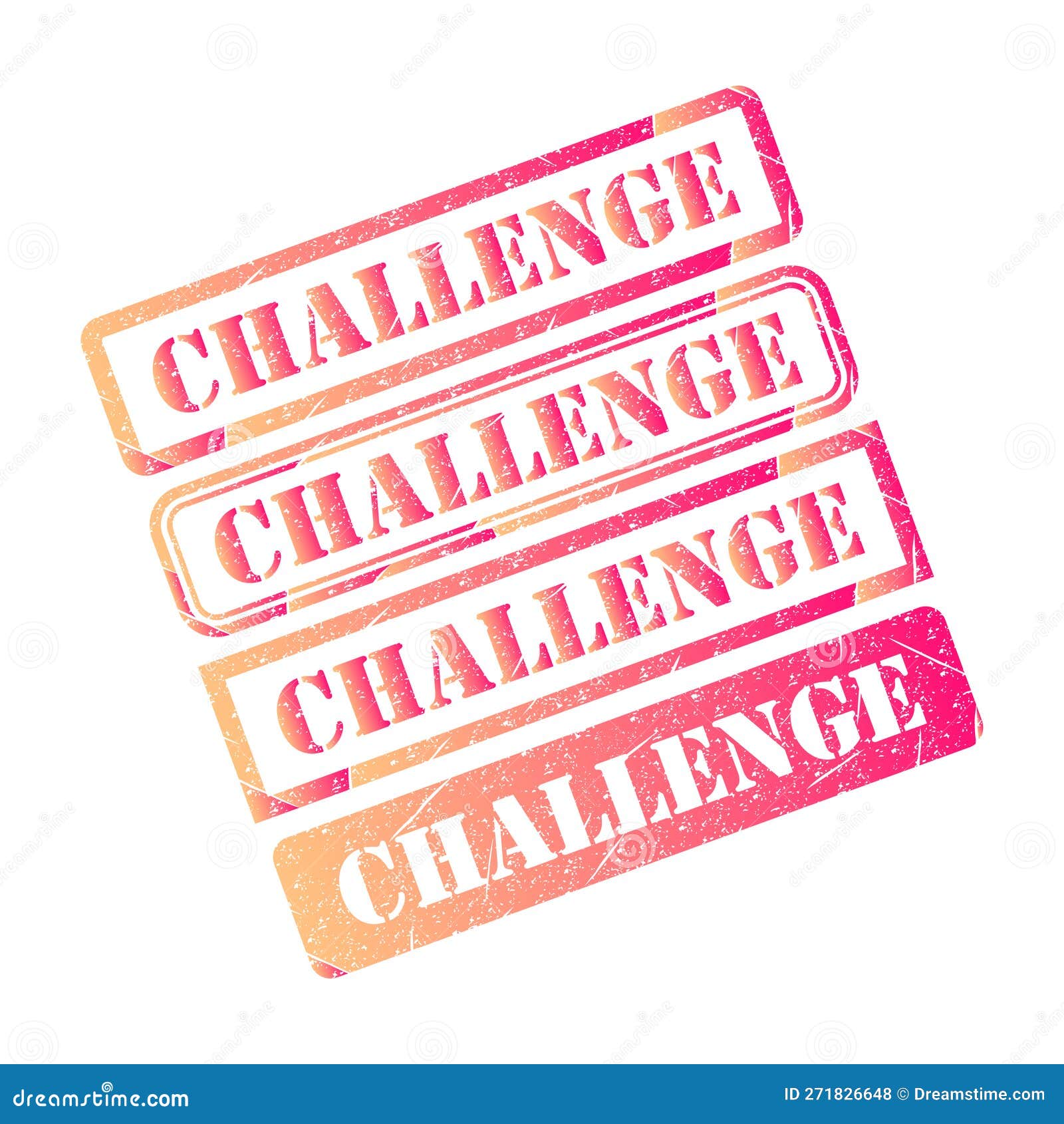 Set of Challenge Stamp Symbol, Label Sticker Sign Button, Text Banner ...