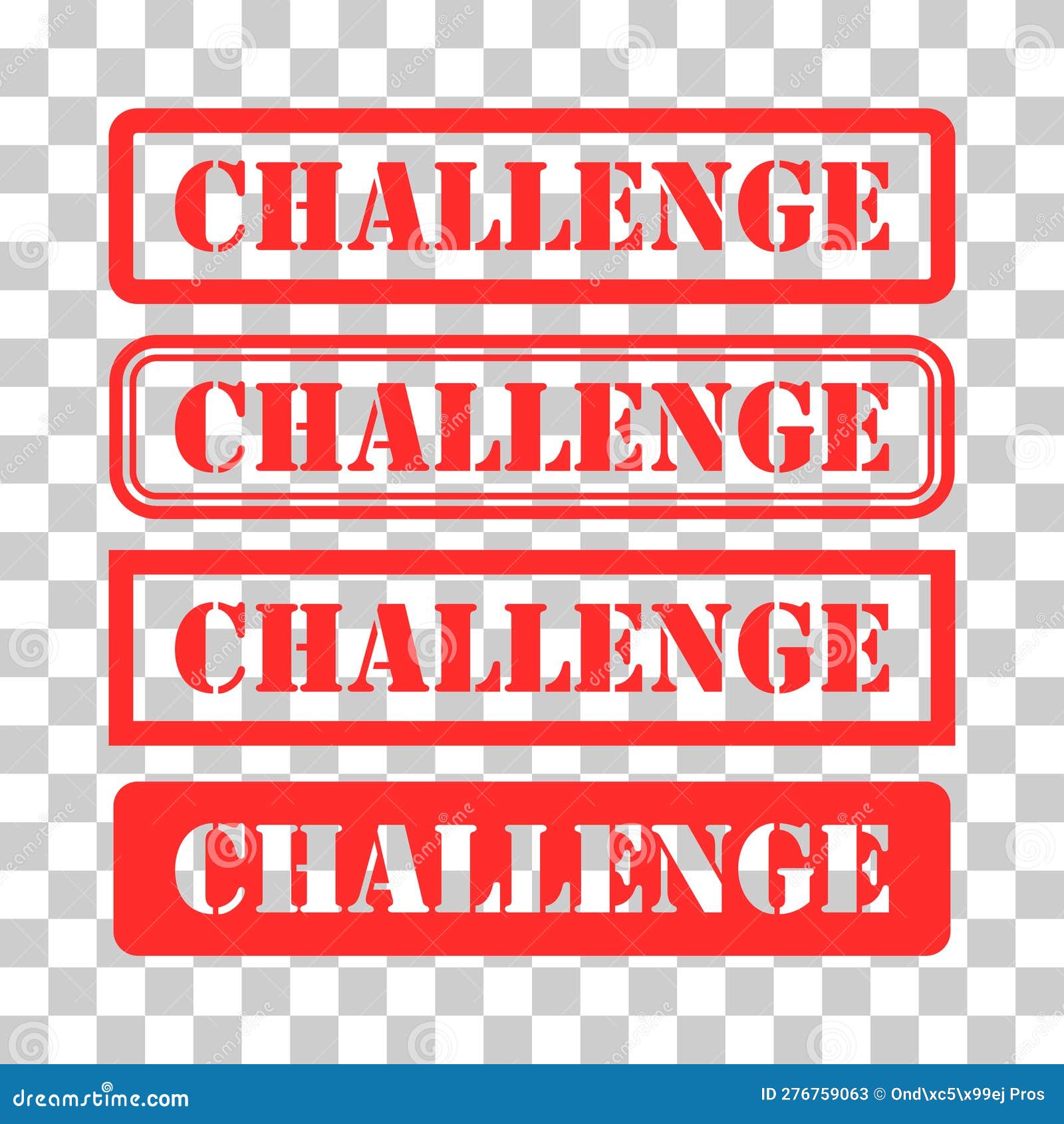 Set of Challenge Stamp Symbol, Label Sticker Sign Button, Text Banner ...