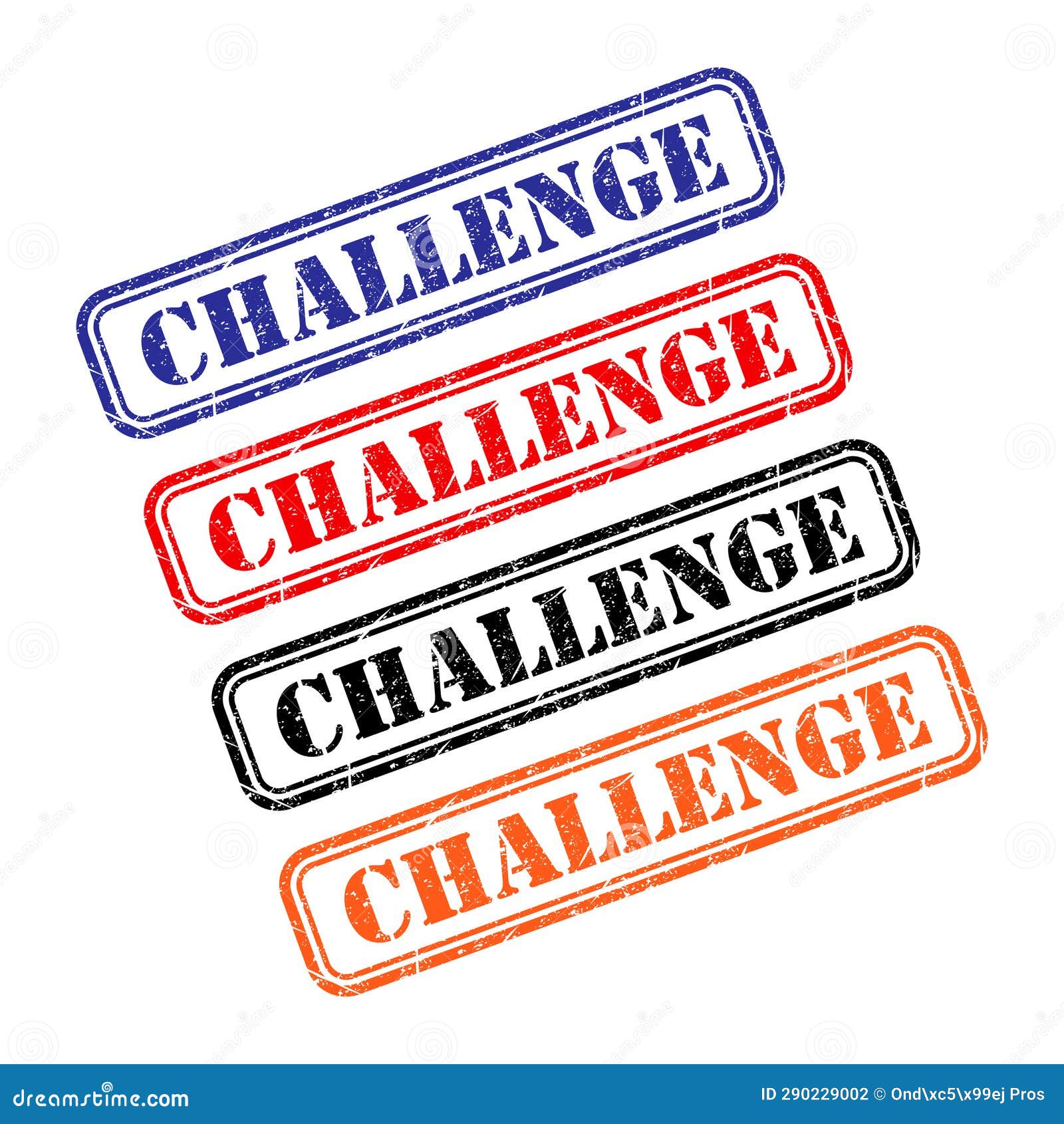 Set of Challenge Stamp Symbol, Label Sticker Sign Button, Text Banner ...