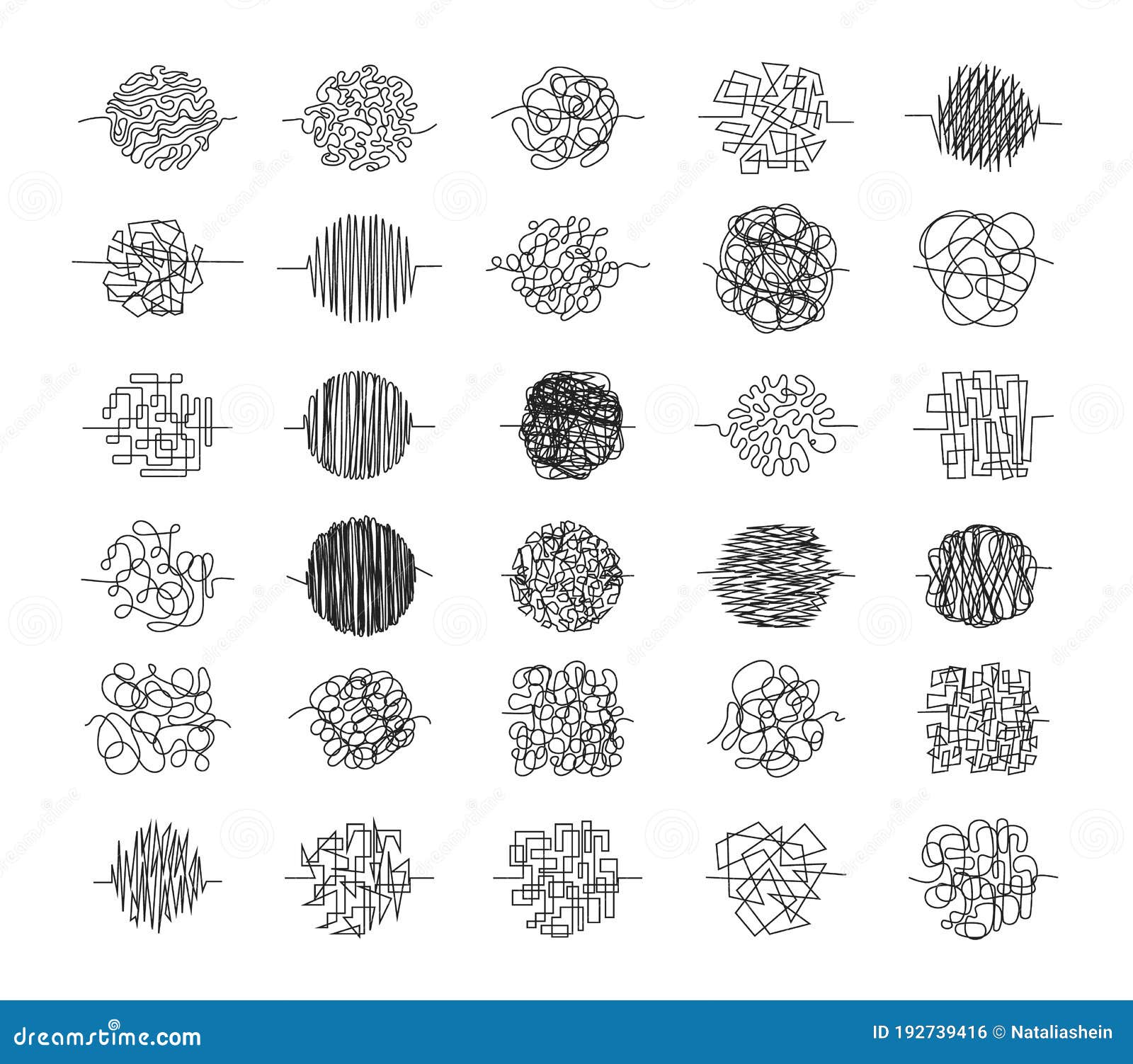 Tangled, Scribble Rounded Templates, Frames, Cloud Shapes Vector ...