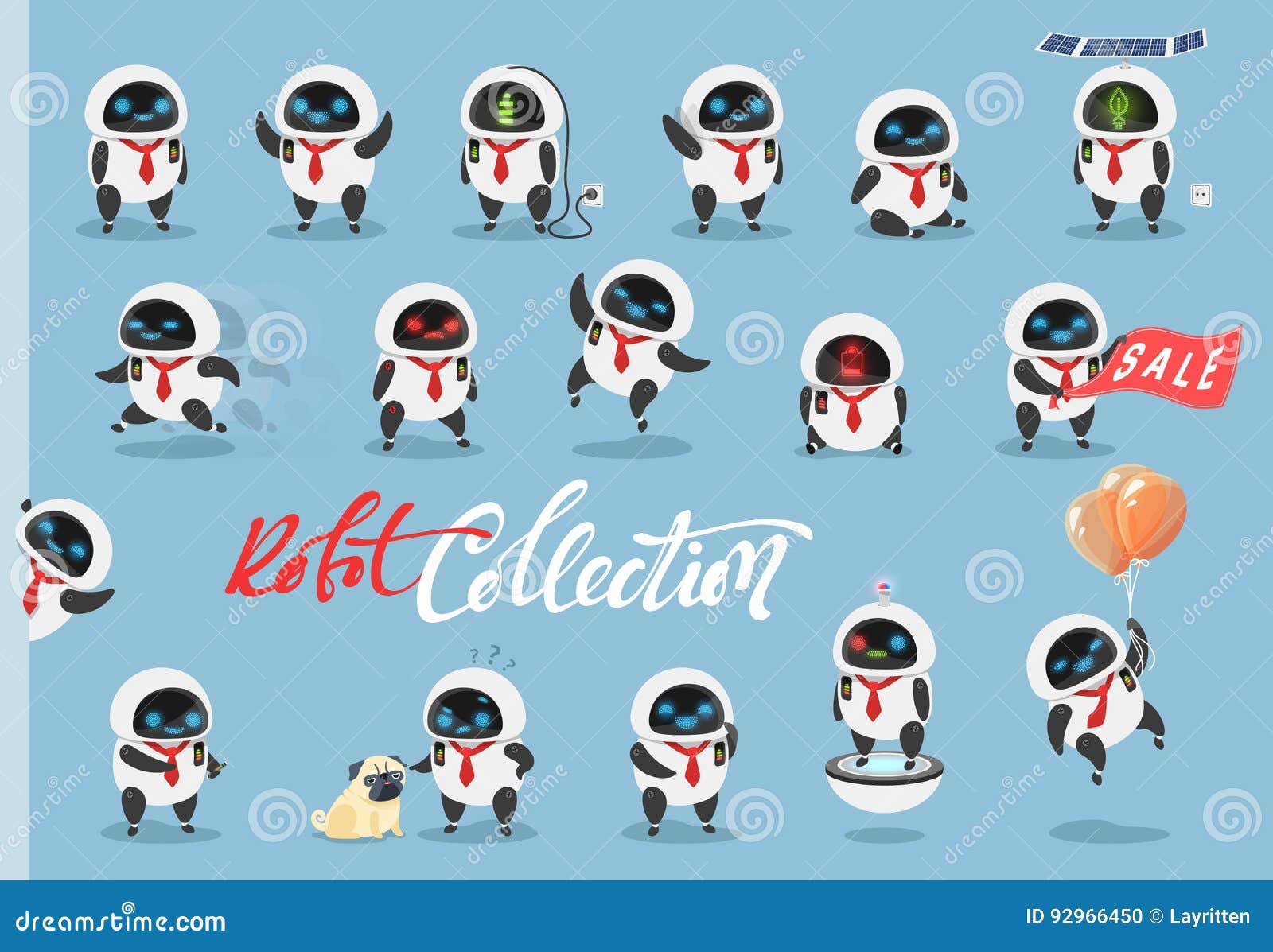 Set Character Robot Android. Characters Cartoon in Flat Style with ...