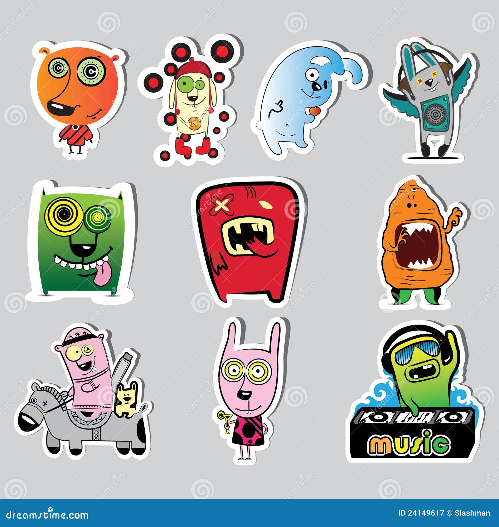 Set of characters stock vector. Illustration of accessories - 24149617