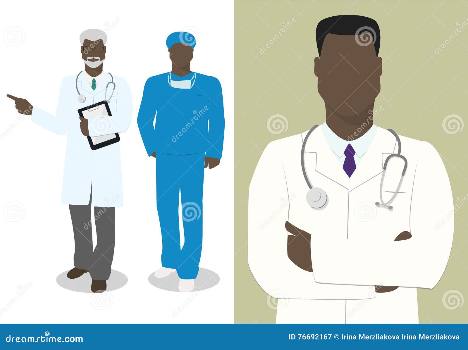 Set of Characters Doctor Male Doctor Vector Stock Vector - Illustration ...