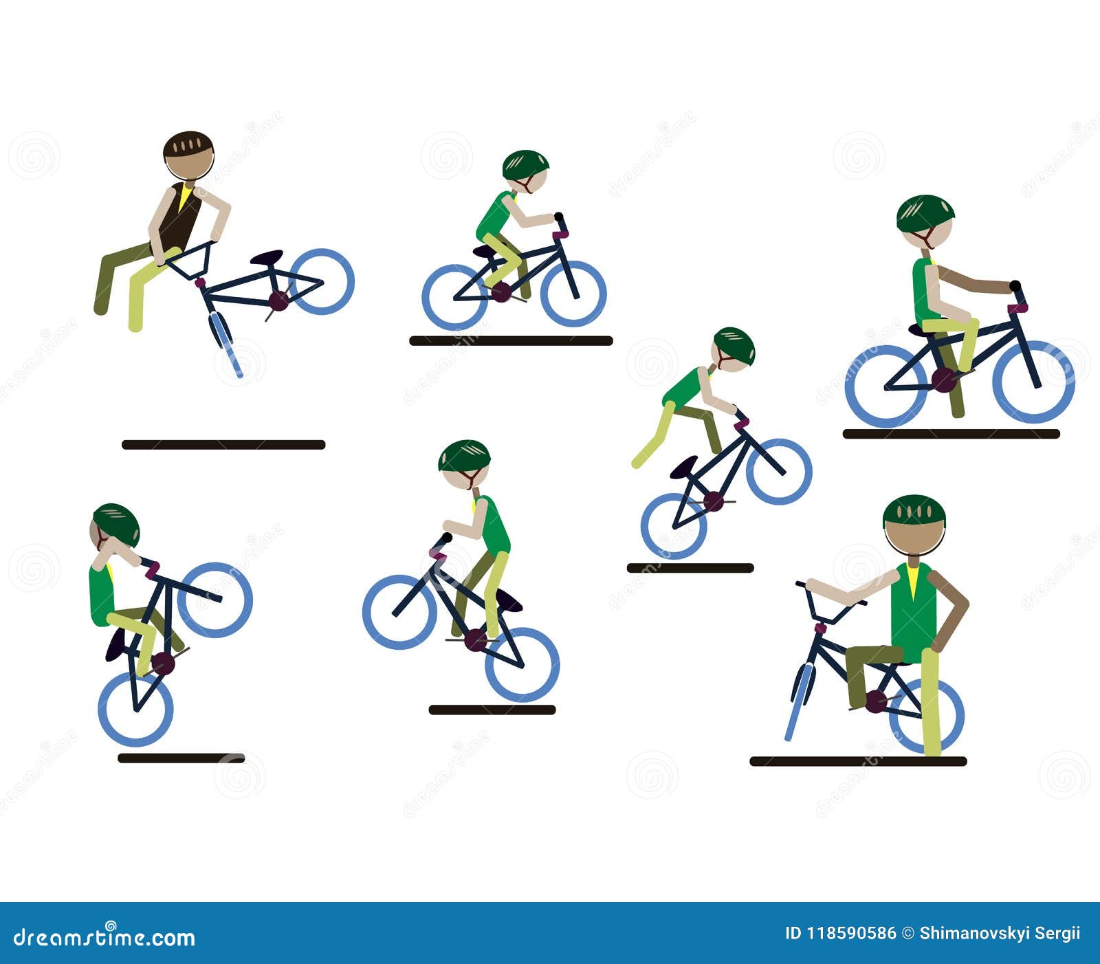 A Set of Characters Engaged in Active Sport. Stock Vector ...