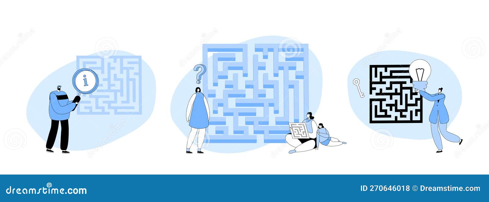 Confused By A Maze And Bewildered On Solution - 3d Illustration ...