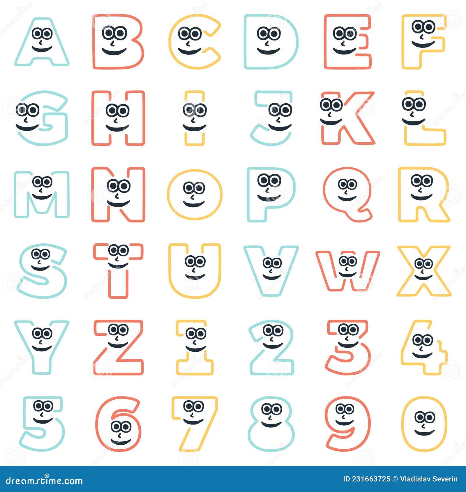 A Set of Characters in the Form of Letters and Numbers with an ...