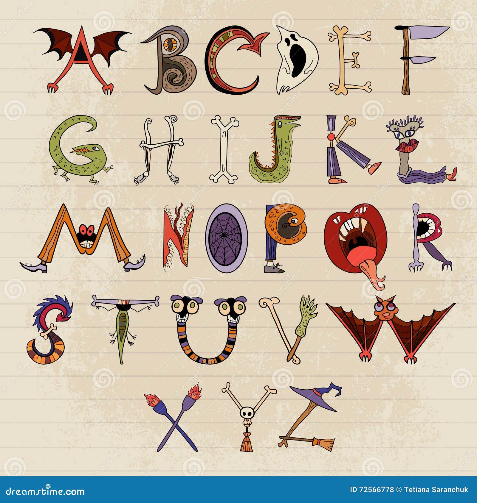 Horrible Alphabet Stock Illustrations – 130 Horrible Alphabet Stock ...
