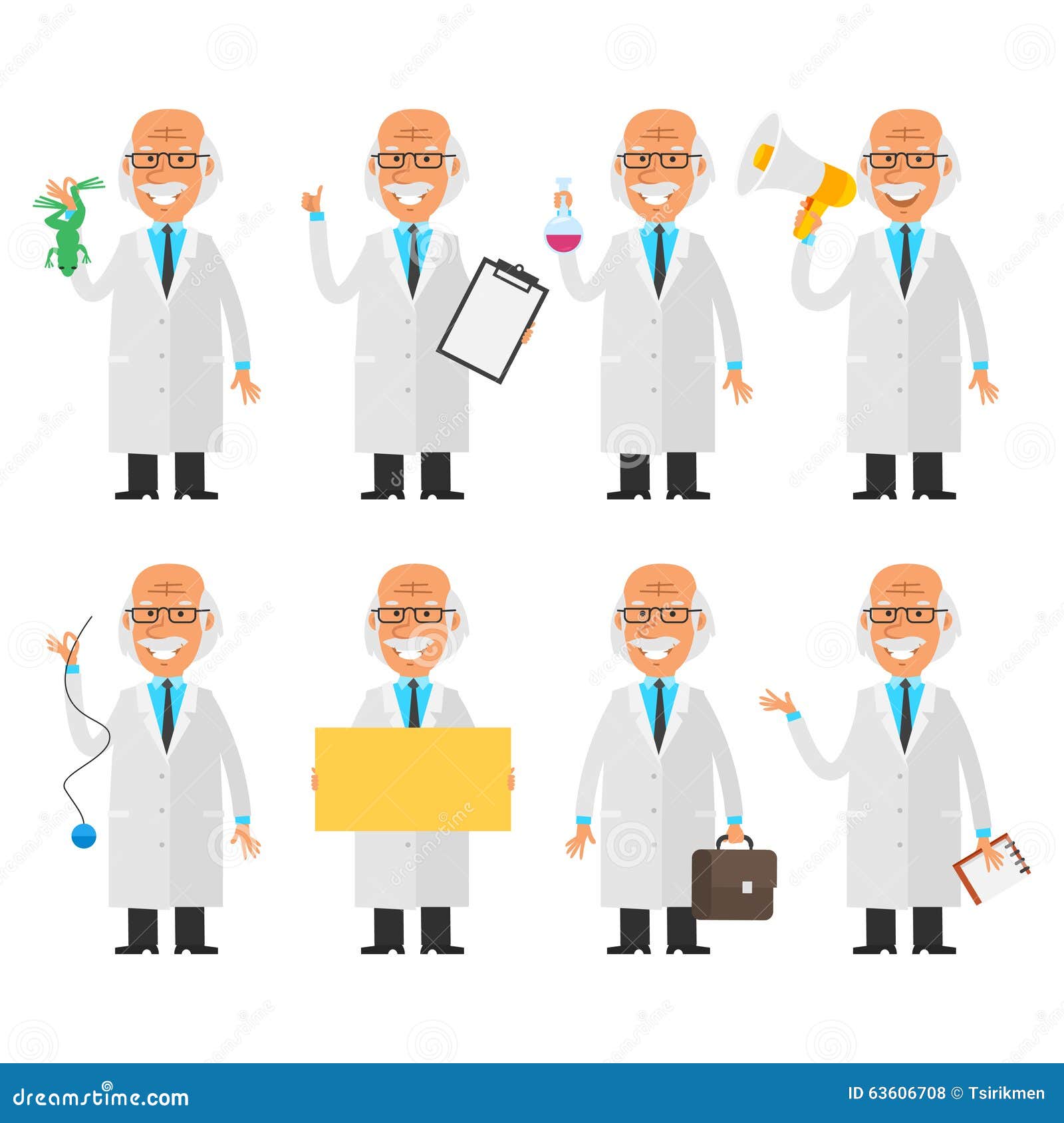 Set Characters Old Scientist Stock Vector - Illustration of people ...