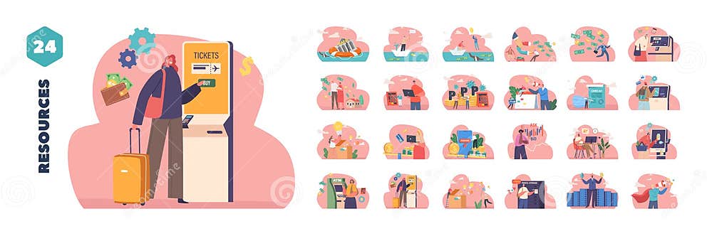 Set Characters Perform Circulation of Resources. Continuous Movement ...