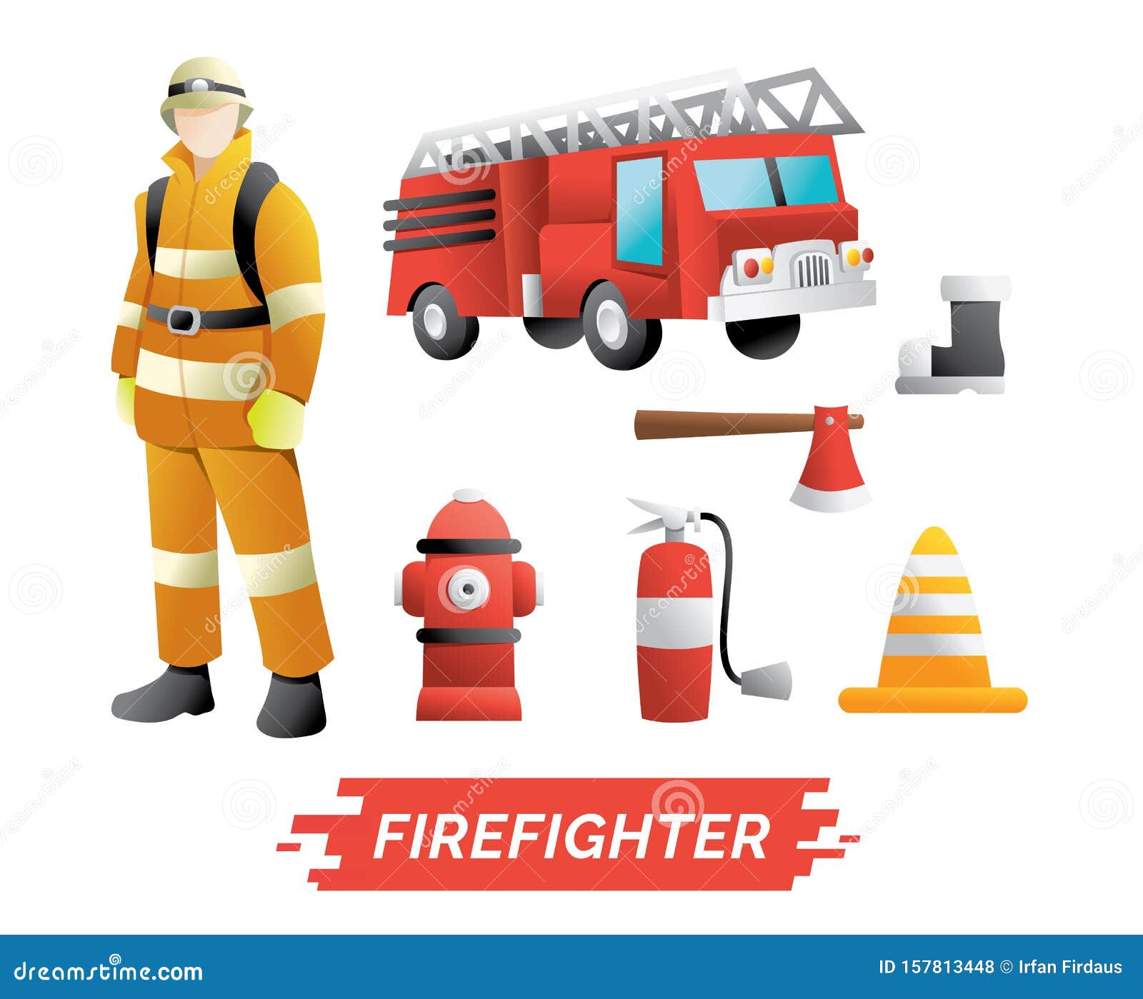 Firefighter design element stock vector. Illustration of department ...