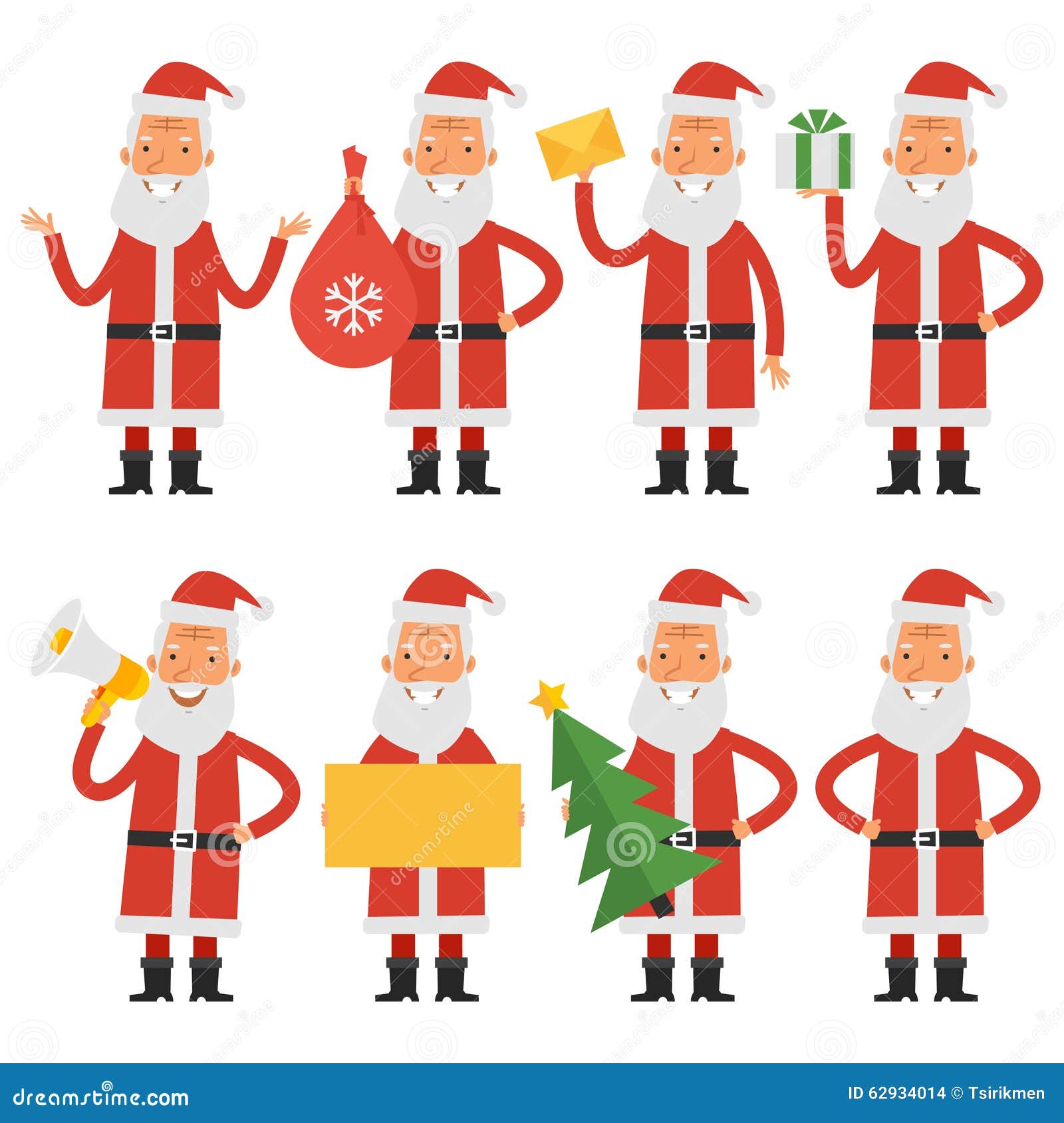 Set characters Santa Claus stock vector. Illustration of santa - 62934014
