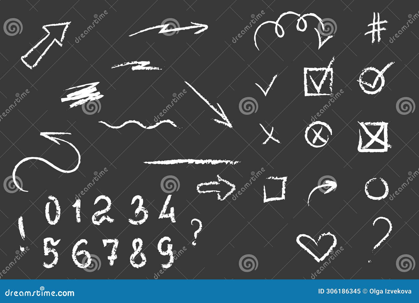 Set of Charcoal Elements for Notes Stock Vector - Illustration of child ...
