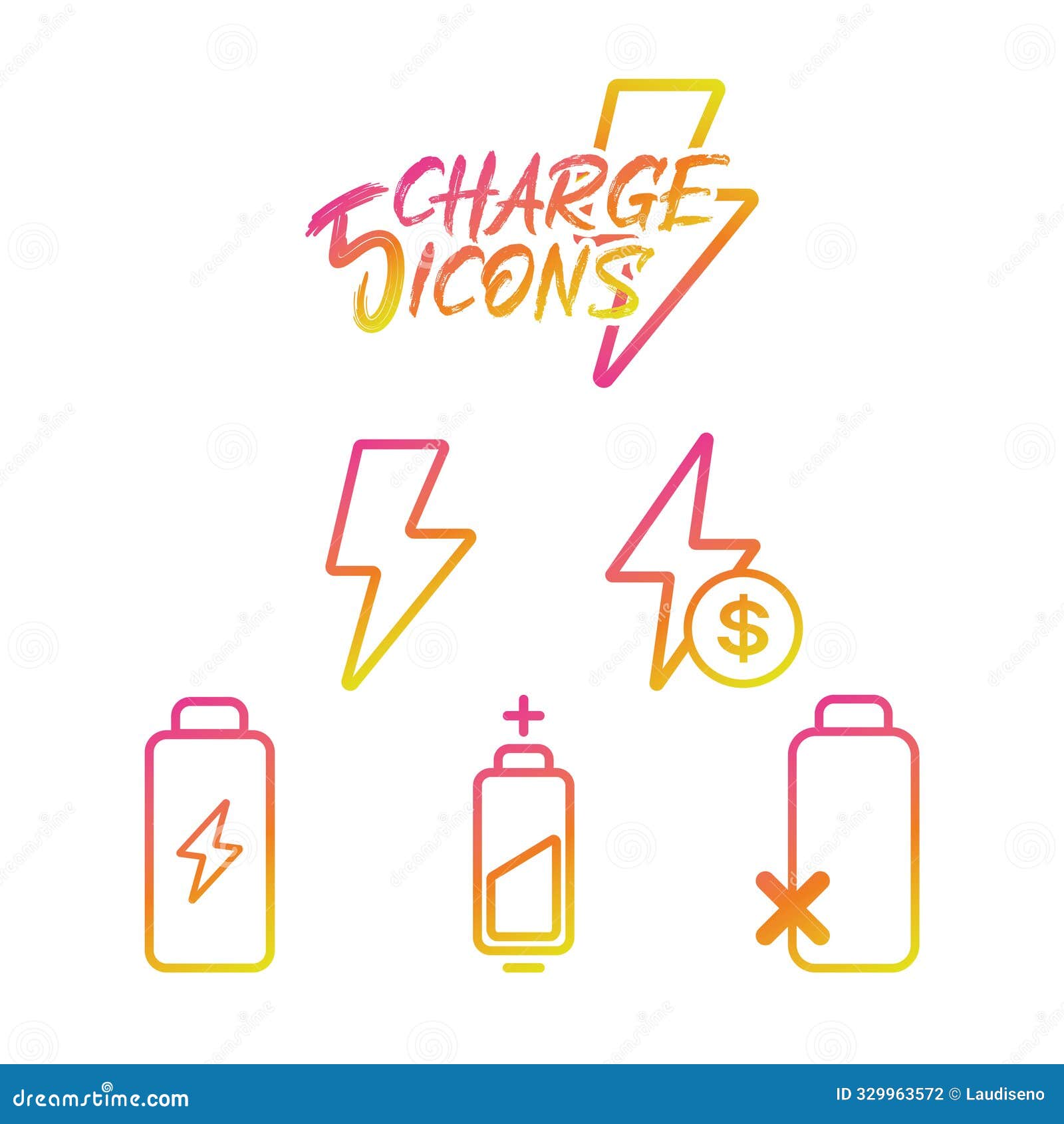 Set of Charge Icon Sketch Vector Stock Illustration - Illustration of ...