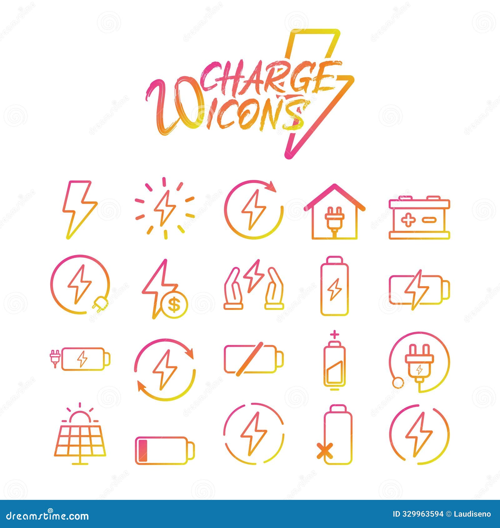 Set of Charge Icon Sketch Vector Stock Illustration - Illustration of ...
