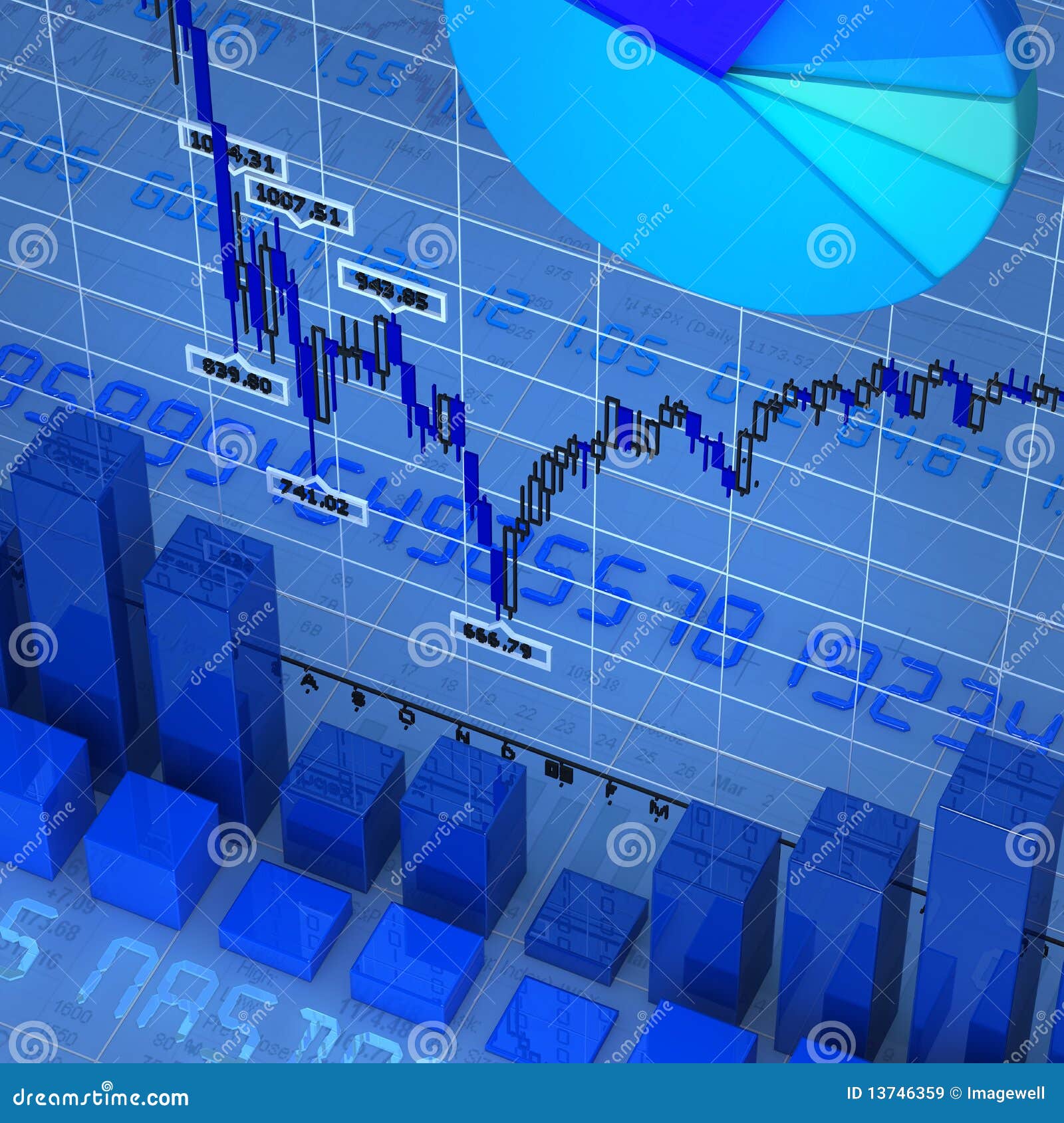 Set of charts stock illustration. Illustration of blue - 13746359