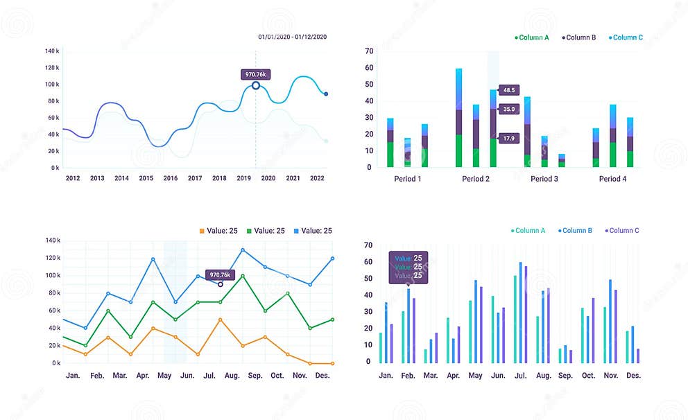 Set of Charts. Set of Vector Elements for Design Sites Stock ...